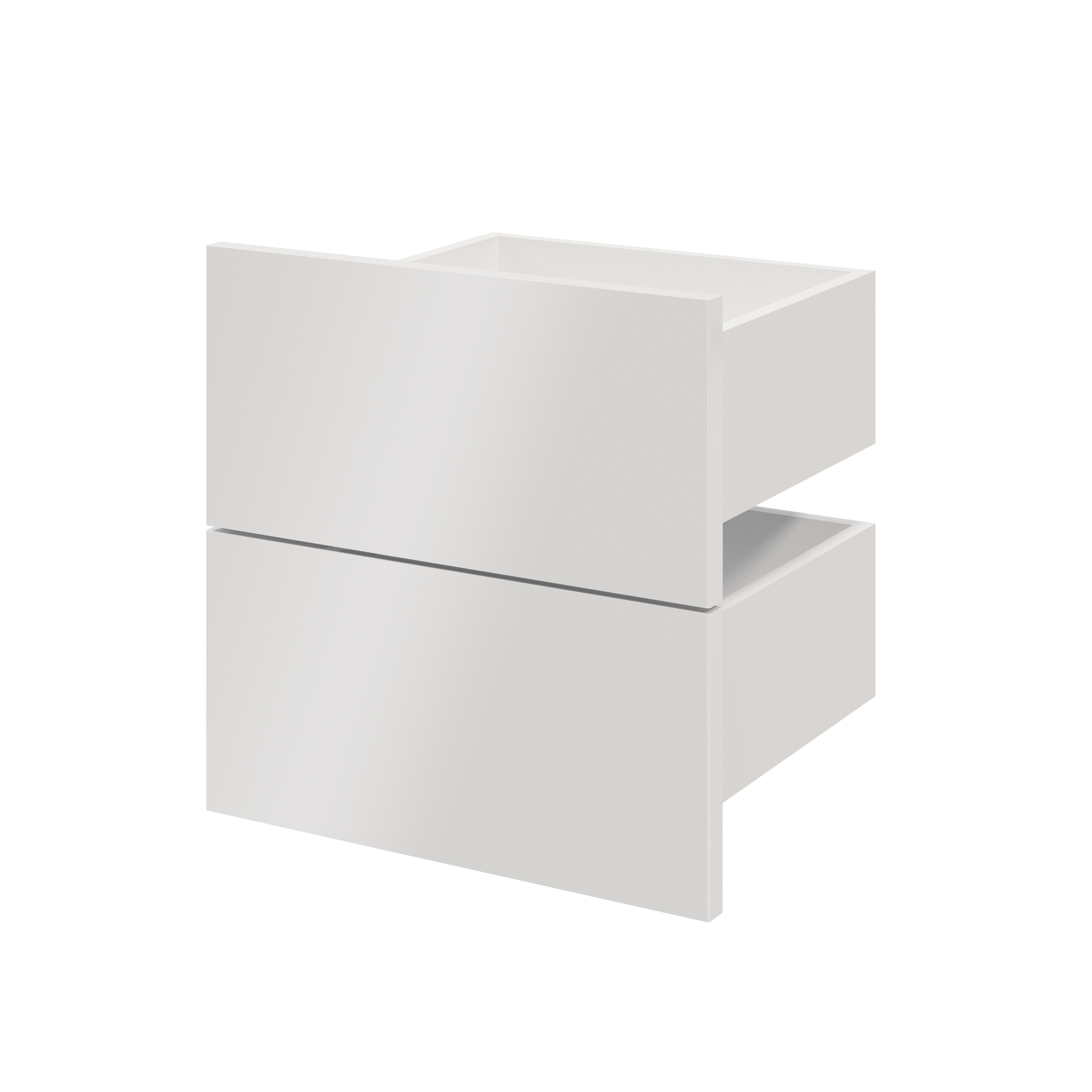 GoodHome Atomia Matt white Slab External Drawer (H)184.5mm (W)372mm (D ...