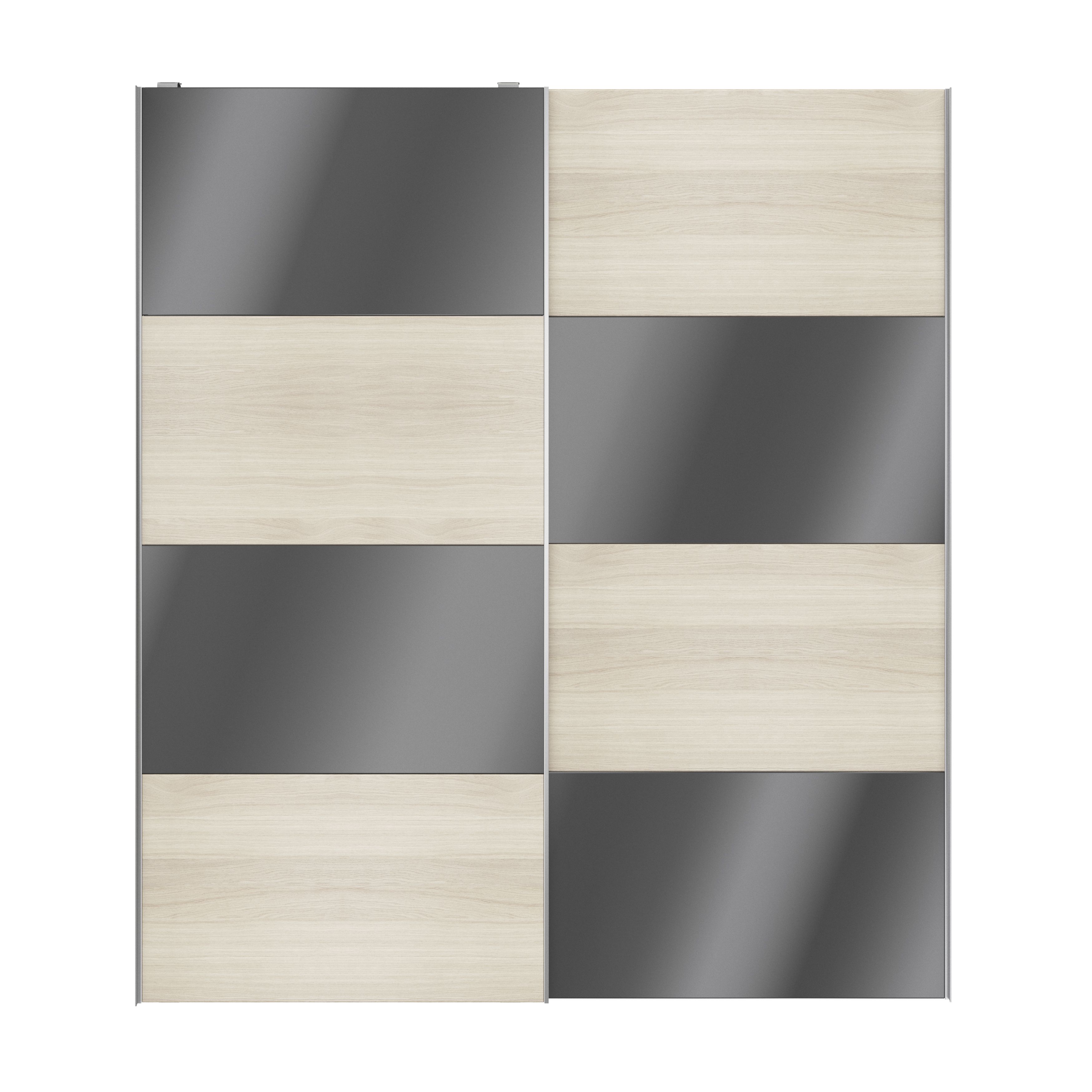 GoodHome Atomia Panelled Anthracite oak effect High gloss 2 door ...