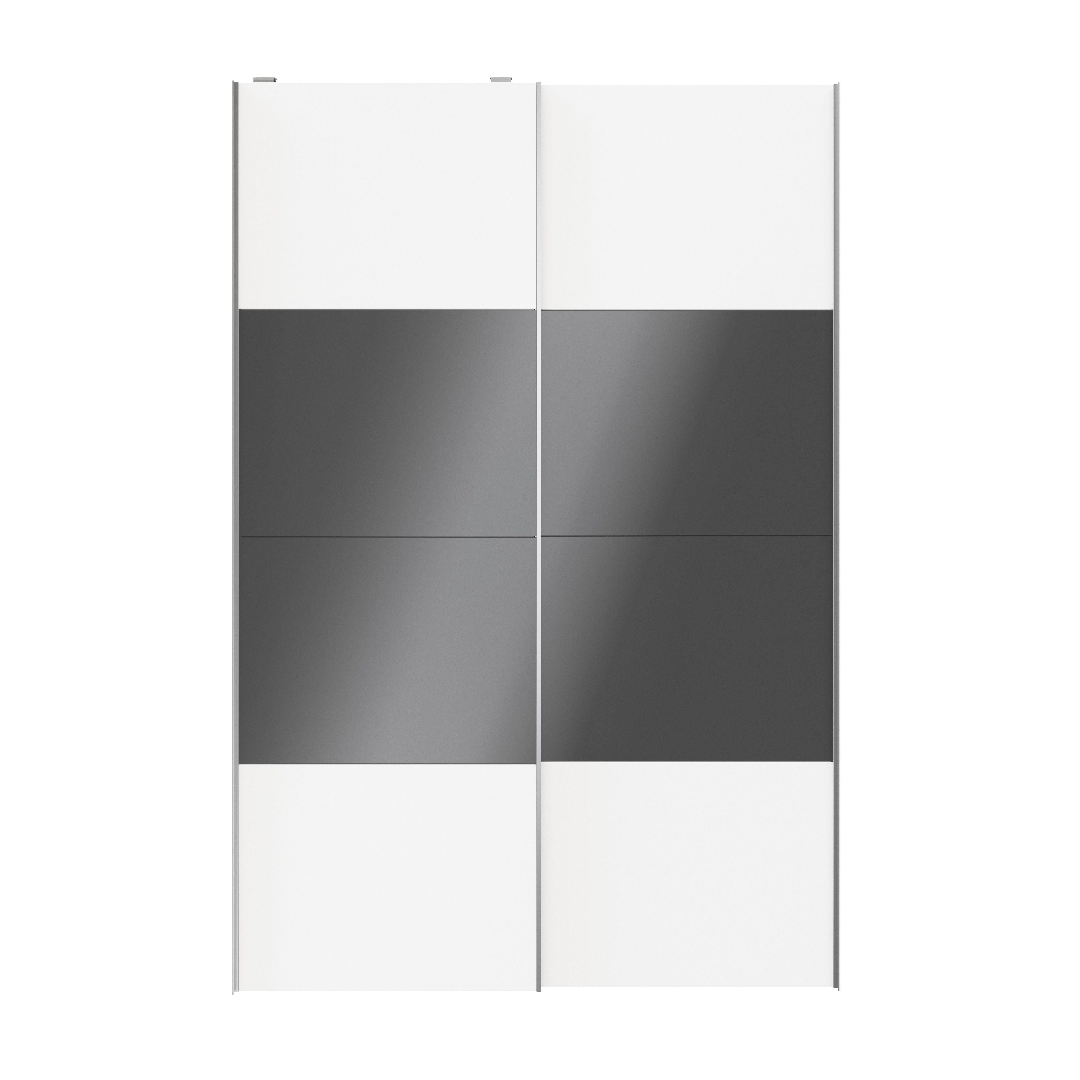 GoodHome Atomia Panelled Anthracite & white High gloss & matt 2 door ...