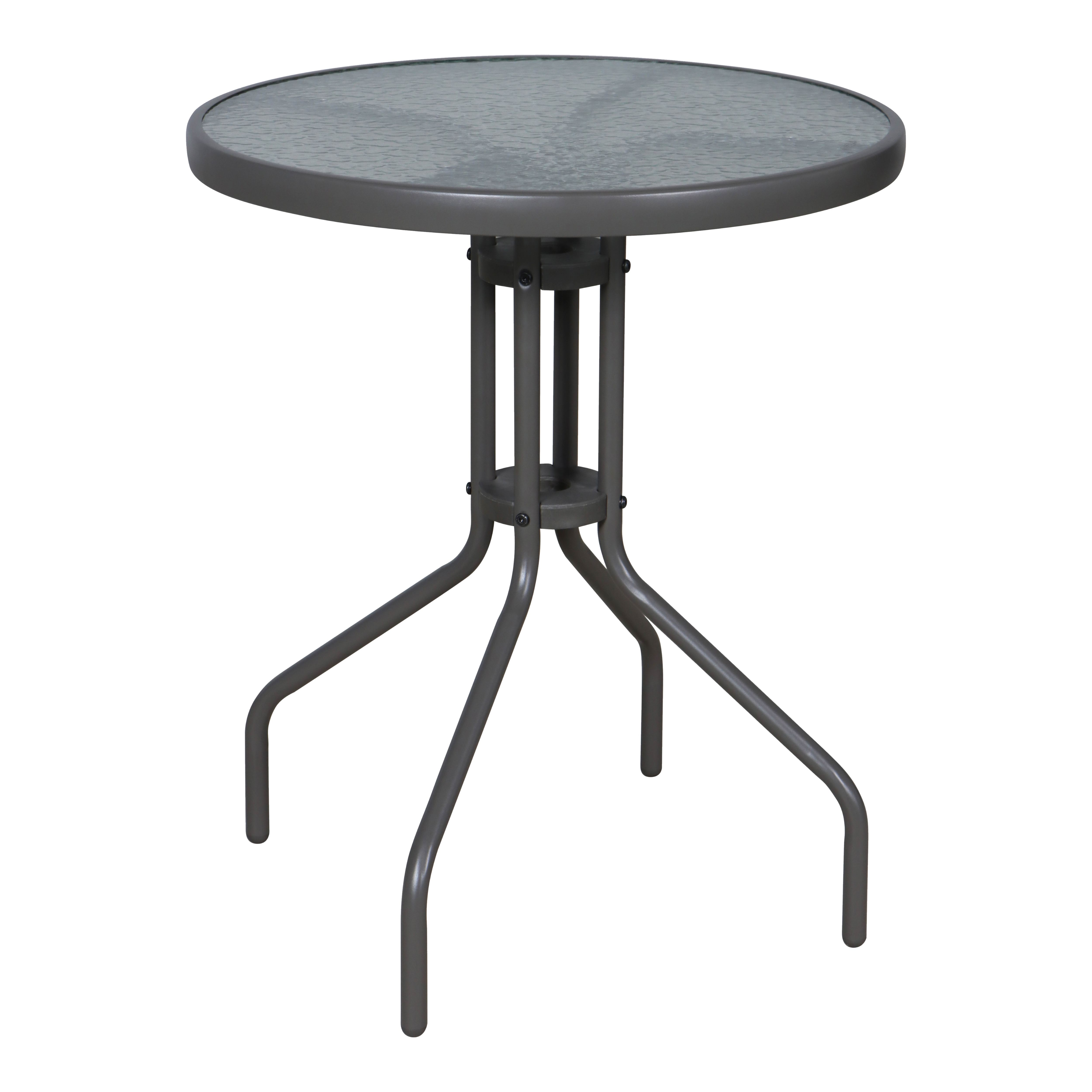 GoodHome Bari Brown 2 seater Non-extendable Round Bistro table Tempered ...