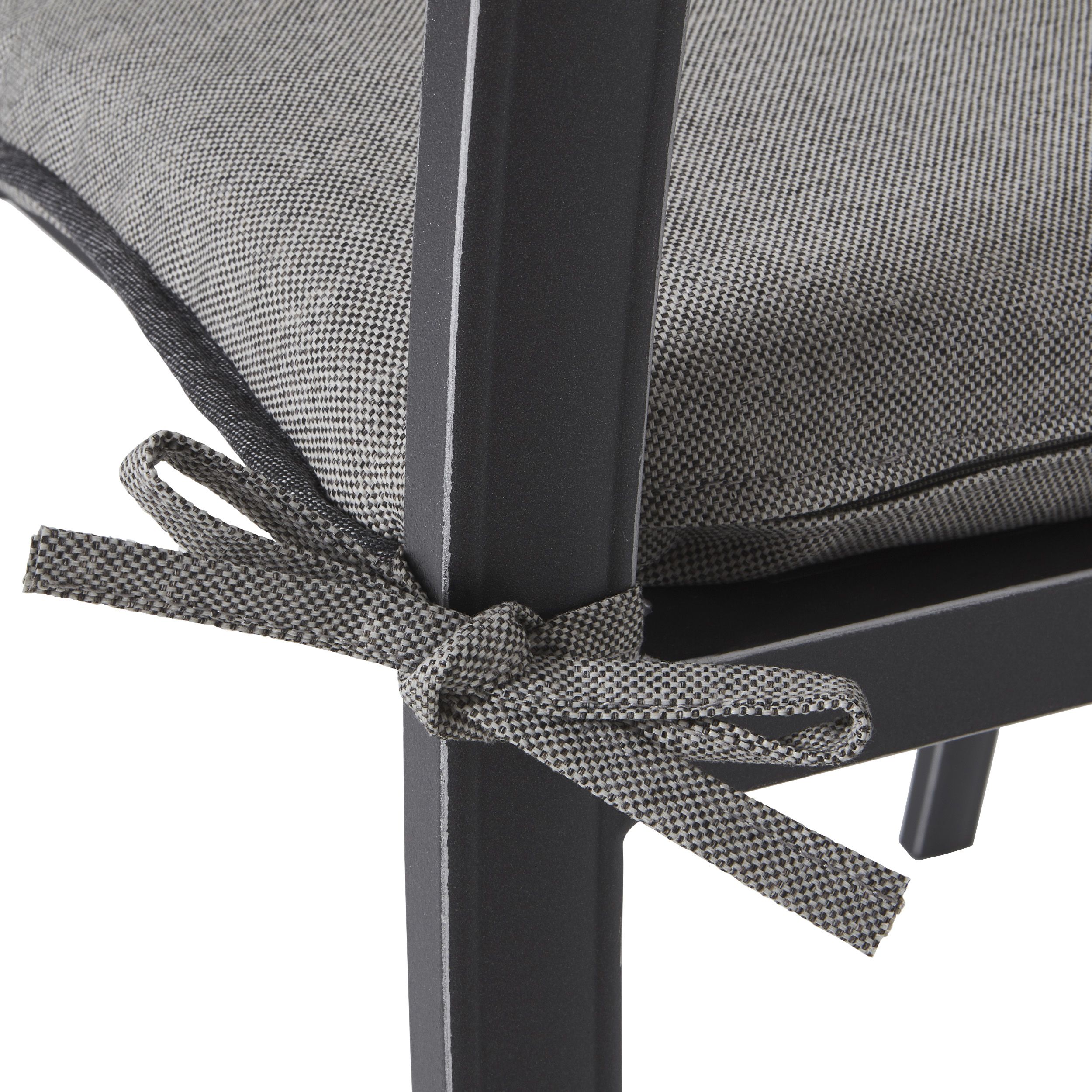 GoodHome Carambole Dark grey Metal 4 seater Dining set Tradepoint