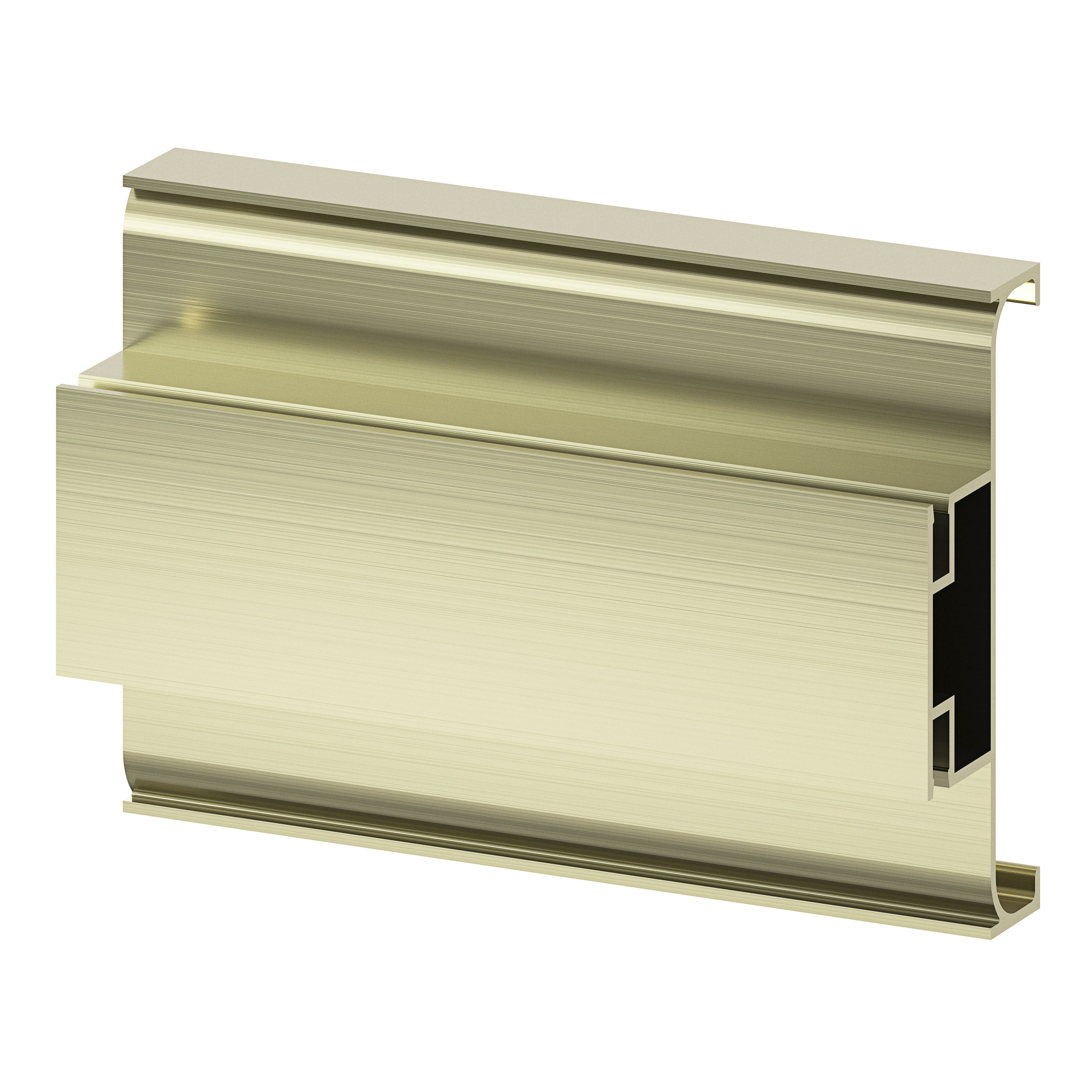 GoodHome Caraway Innovo Handleless Brushed brass effect Middle larder ...