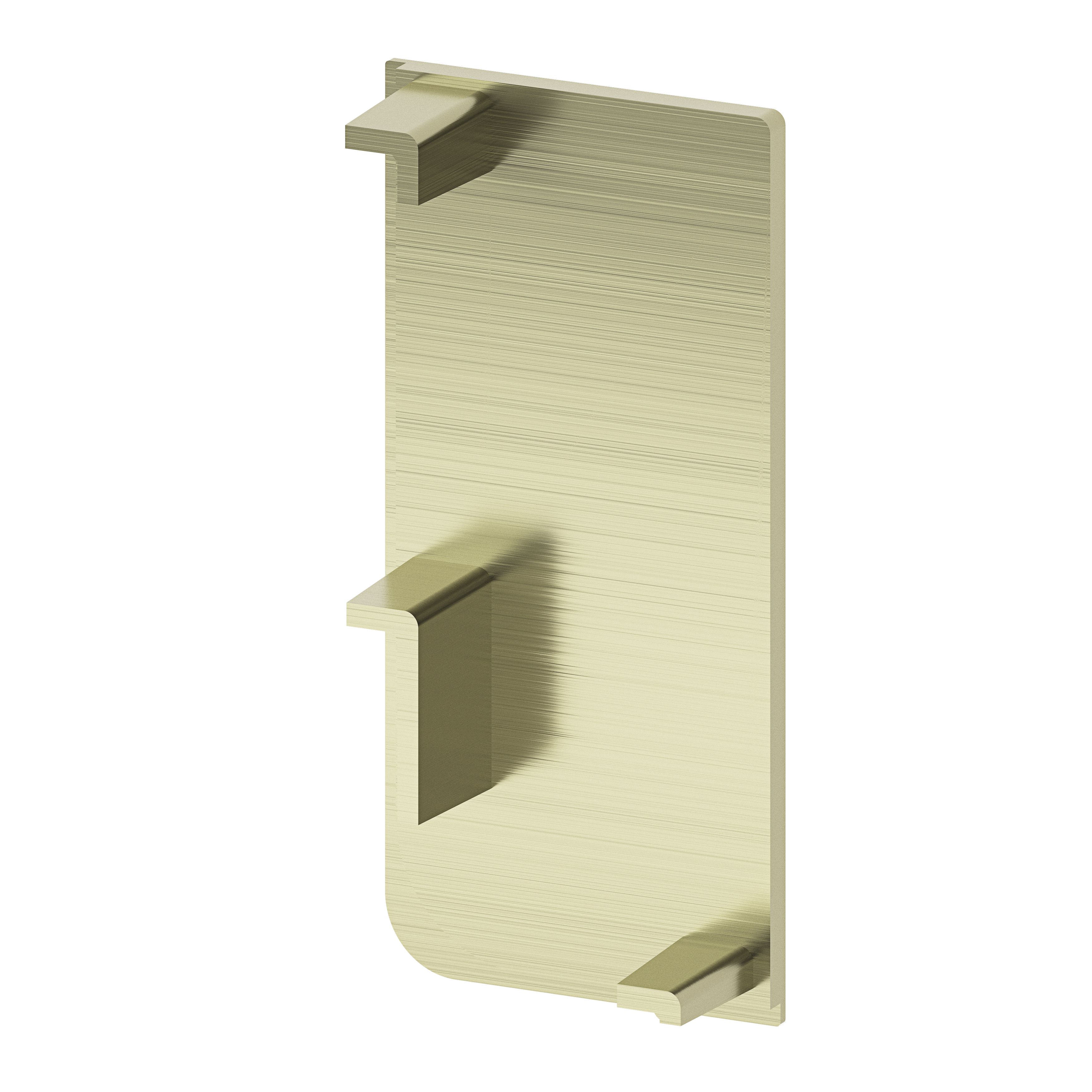 GoodHome Caraway Innovo Handleless Brushed Worktop rail end cap, Pair ...