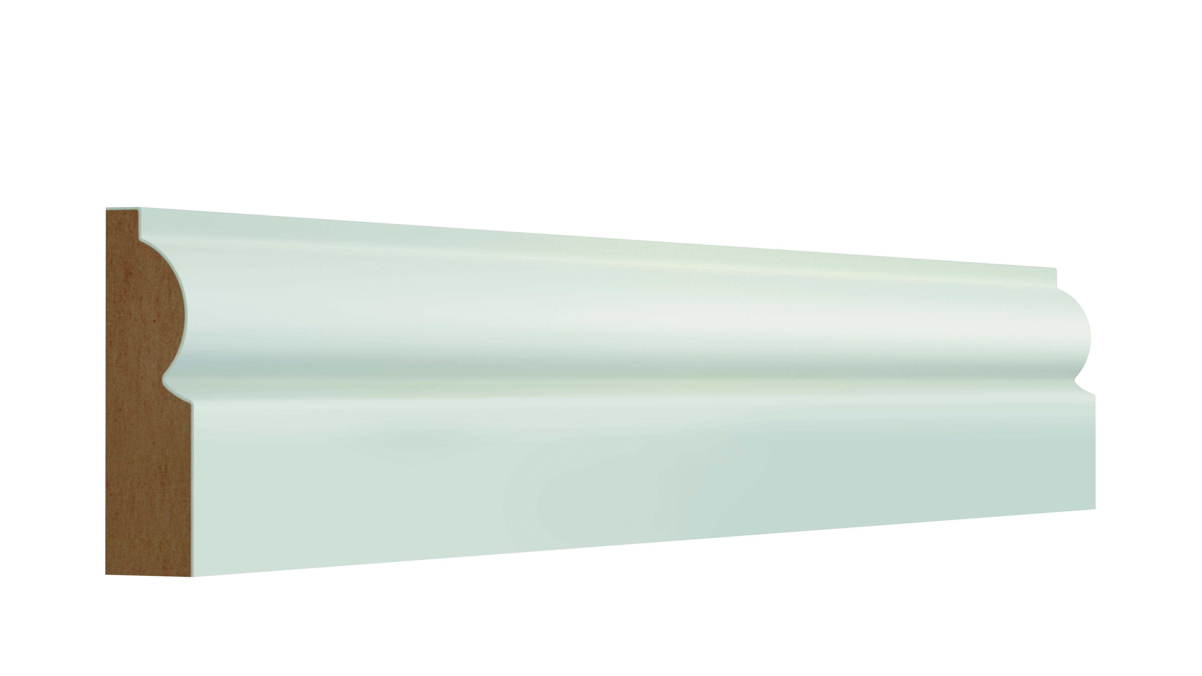 GoodHome Fully finished White MDF Torus Architrave (L)2.1m (W)69mm (T ...