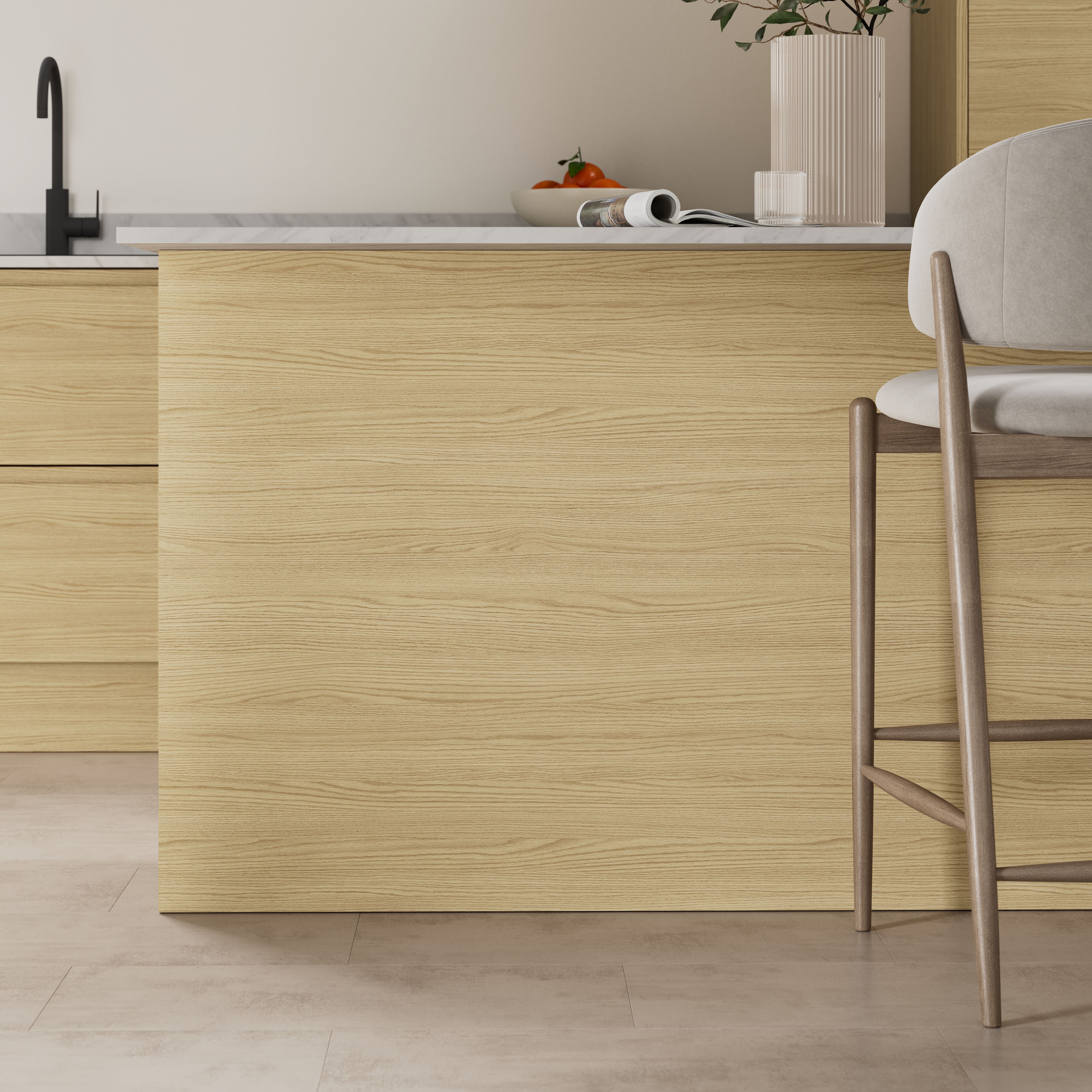 GoodHome Garcinia Matt carbon Standard Breakfast bar back panel (H ...