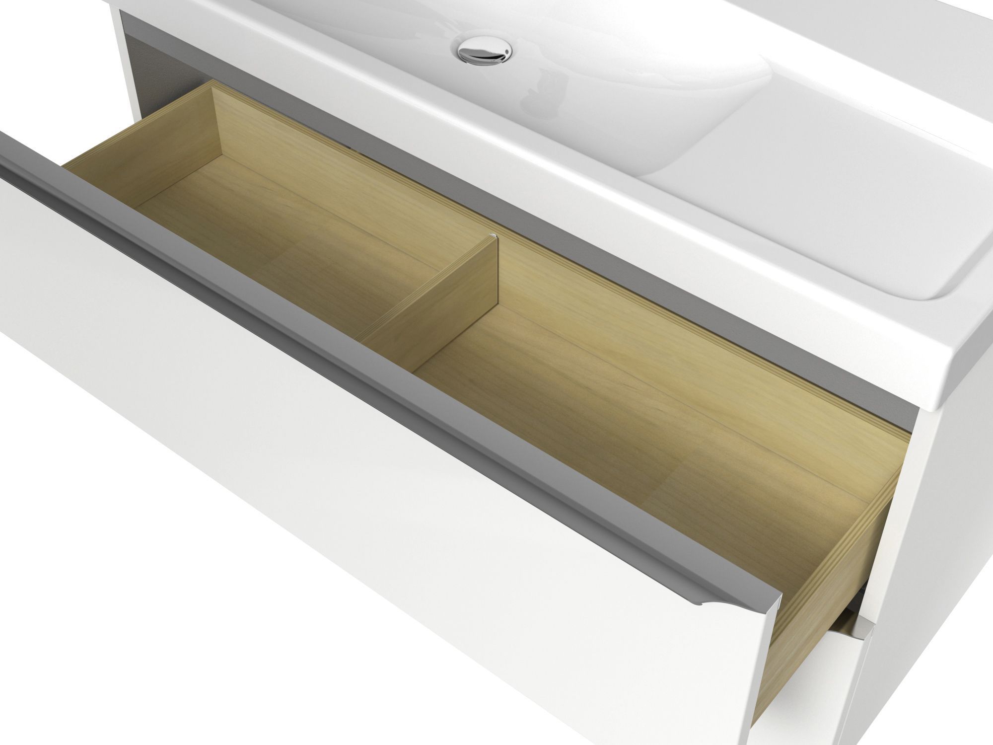 GoodHome Imandra Gloss White Wall-mounted Bathroom Vanity unit (H ...