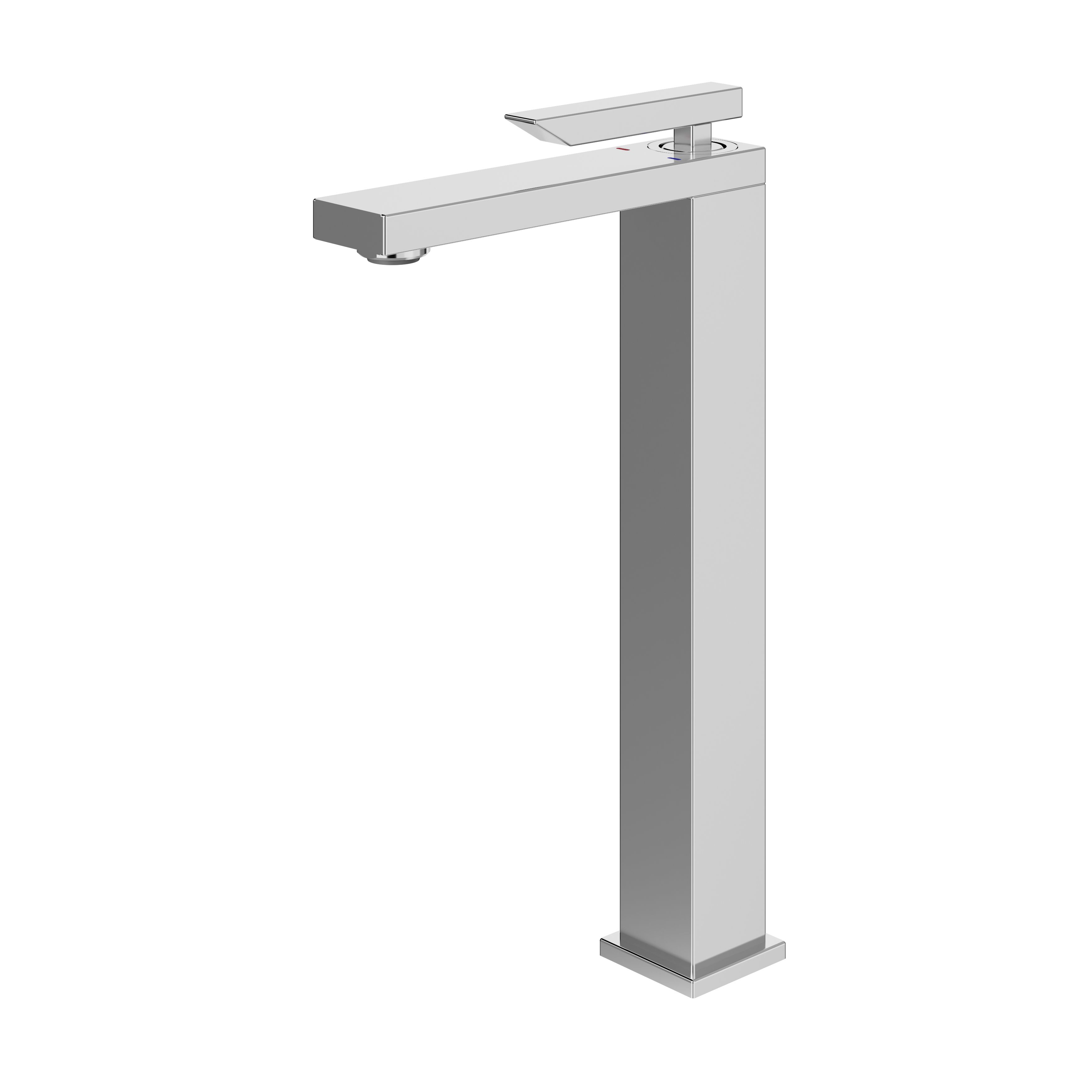 GoodHome Kolima Chrome Tall Square Deck-mounted Manual Sink or worktop ...