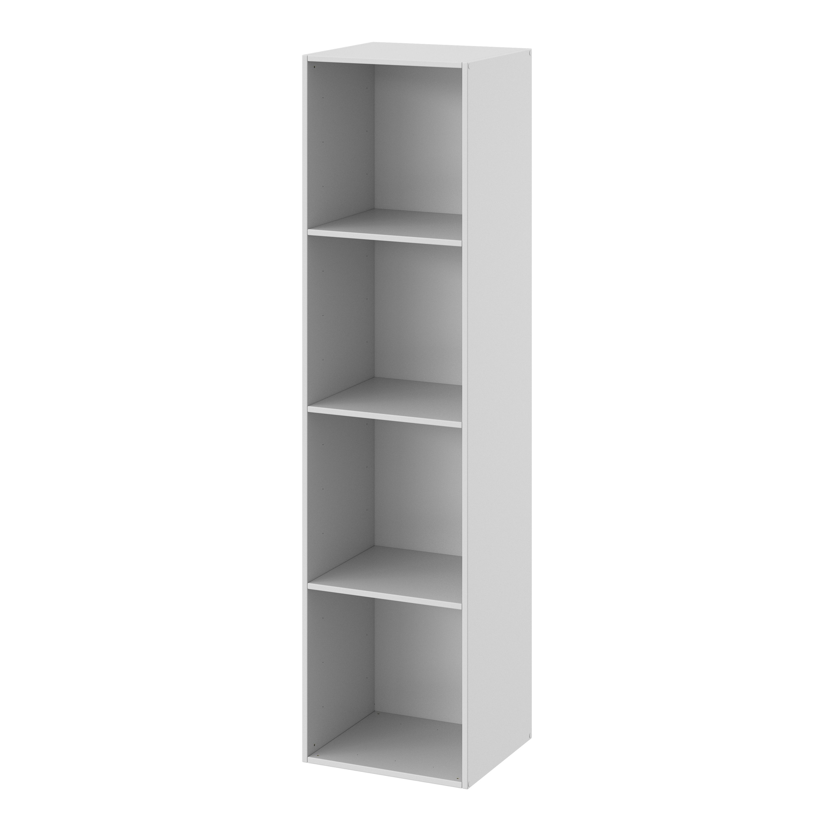 GoodHome Konnect Grey 4 shelf Cube Bookcase, (H)1380mm (W)354mm ...