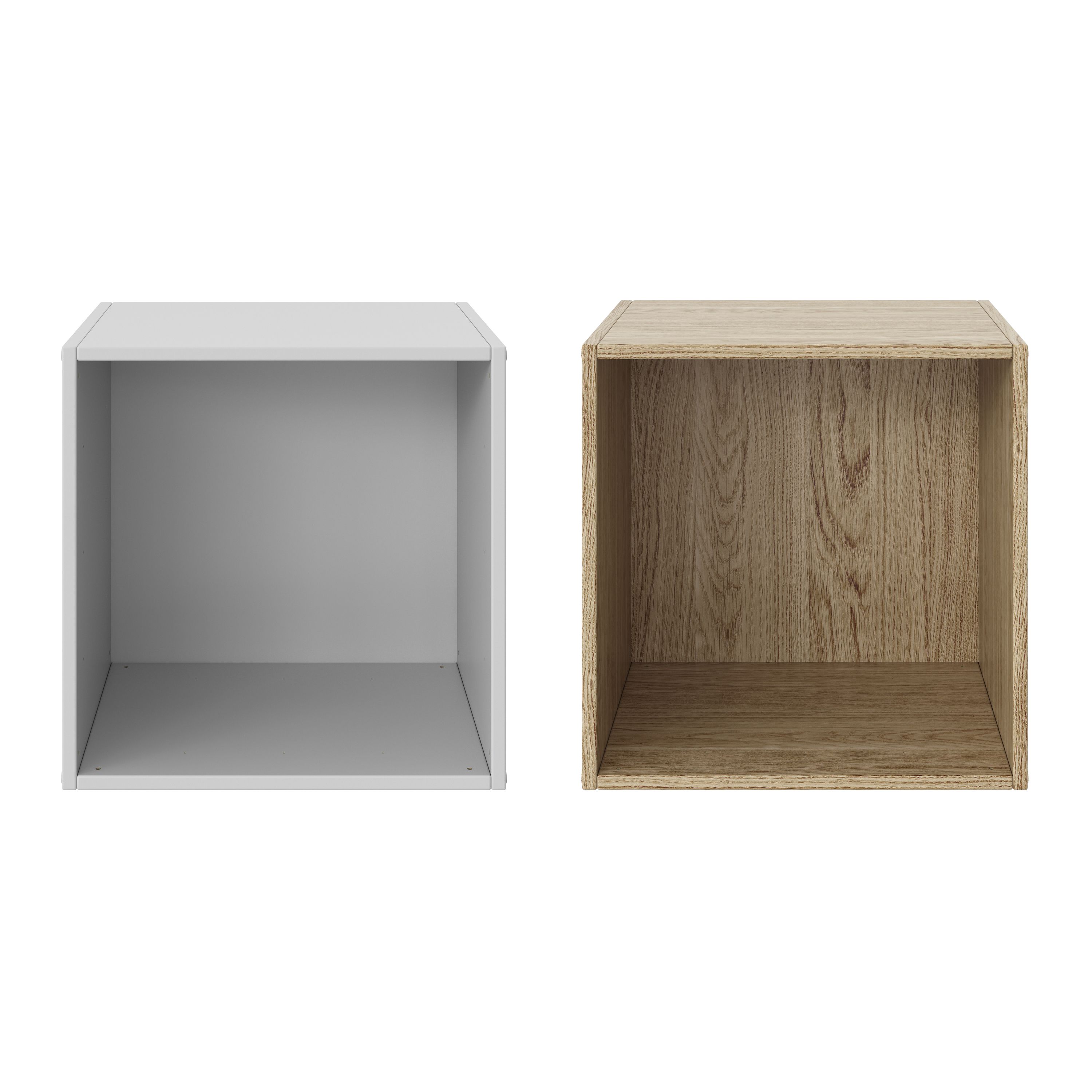 GoodHome Konnect Grey & oak effect 1X1 Cube Storage unit kit, (H) 35 ...