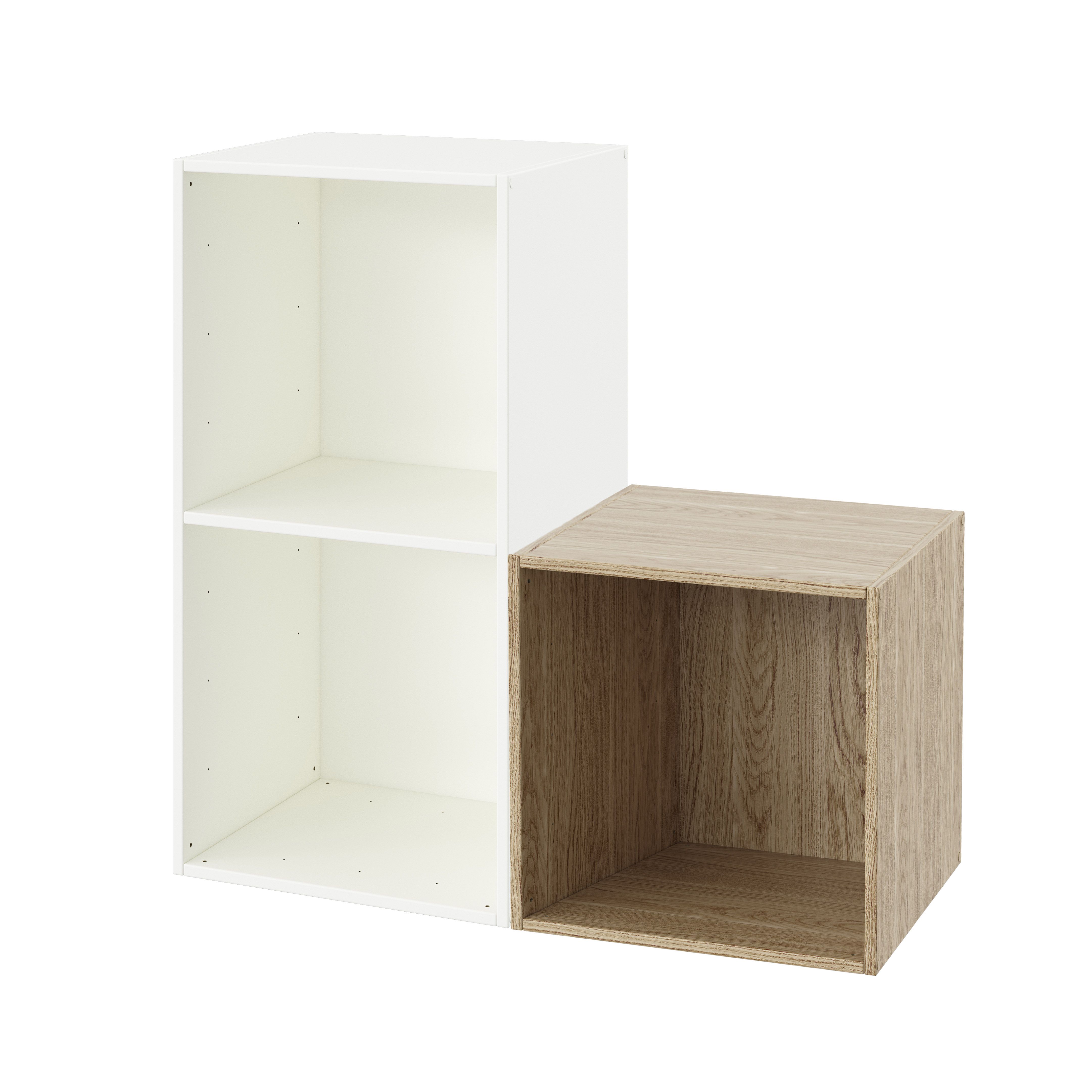 GoodHome Konnect White 1X2 & 1X1 Cube Storage unit kit, (H) 69.9cm x (W ...