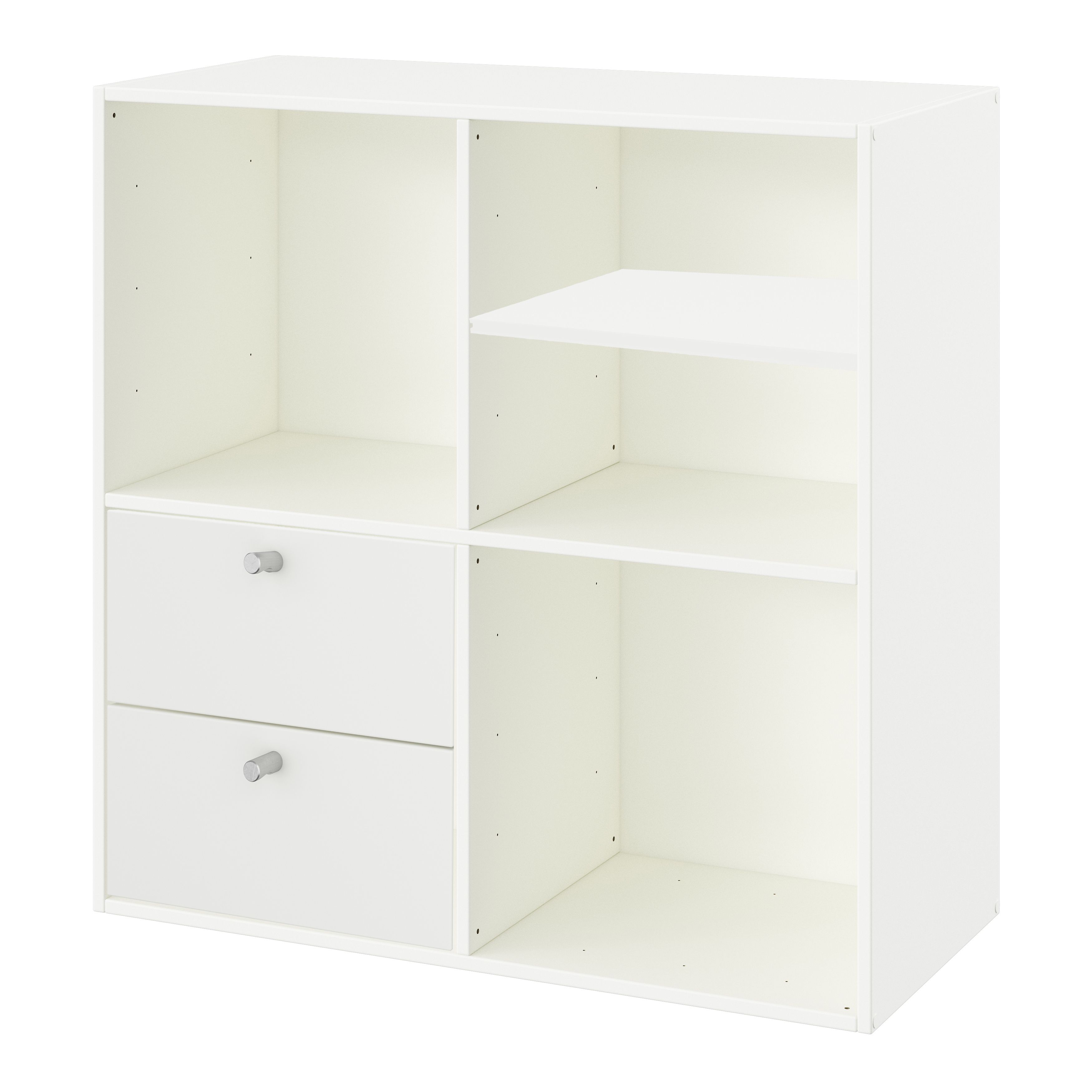 GoodHome Konnect White 2X2 Cube Storage unit kit with drawers & divider ...