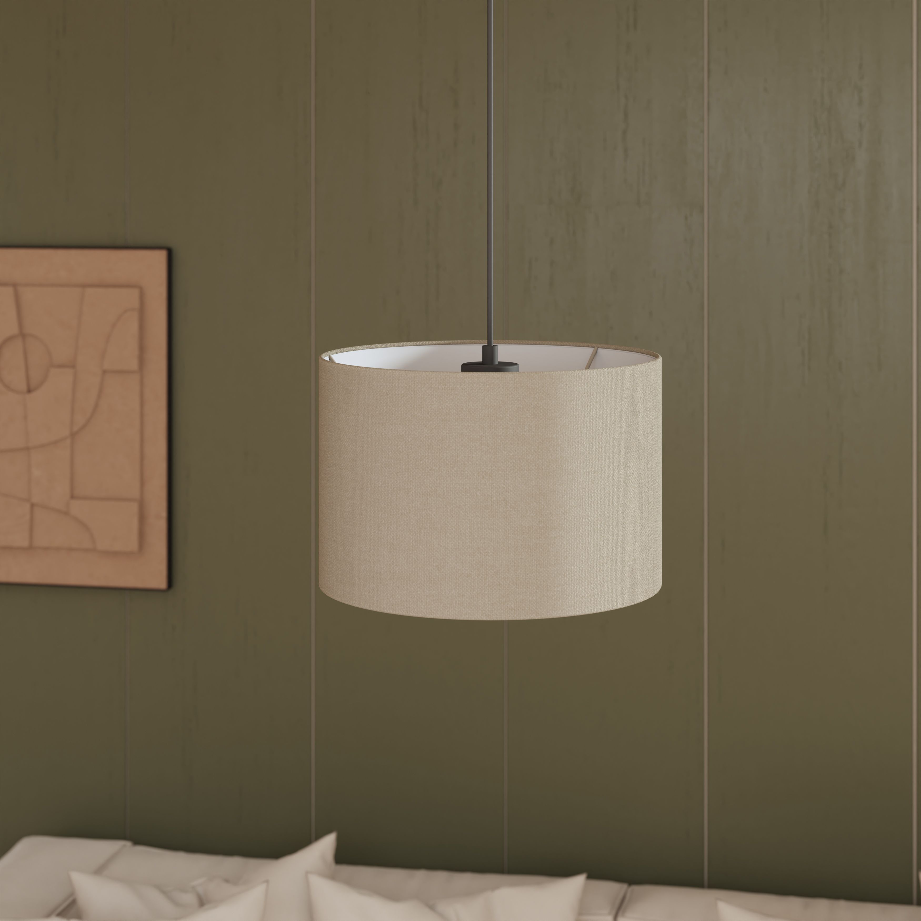 GoodHome Kpezin Natural Round Lamp shade (D)30cm