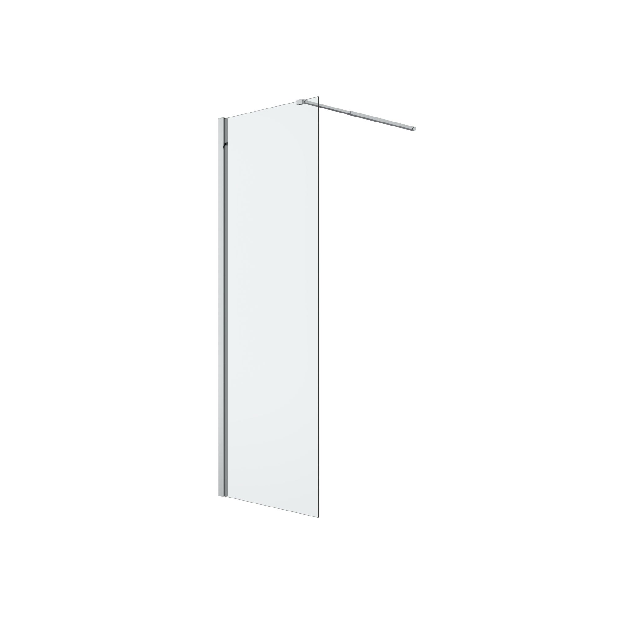 GoodHome Ledava Gloss Clear Fixed Walk-in Front Walk-in shower panel (H ...