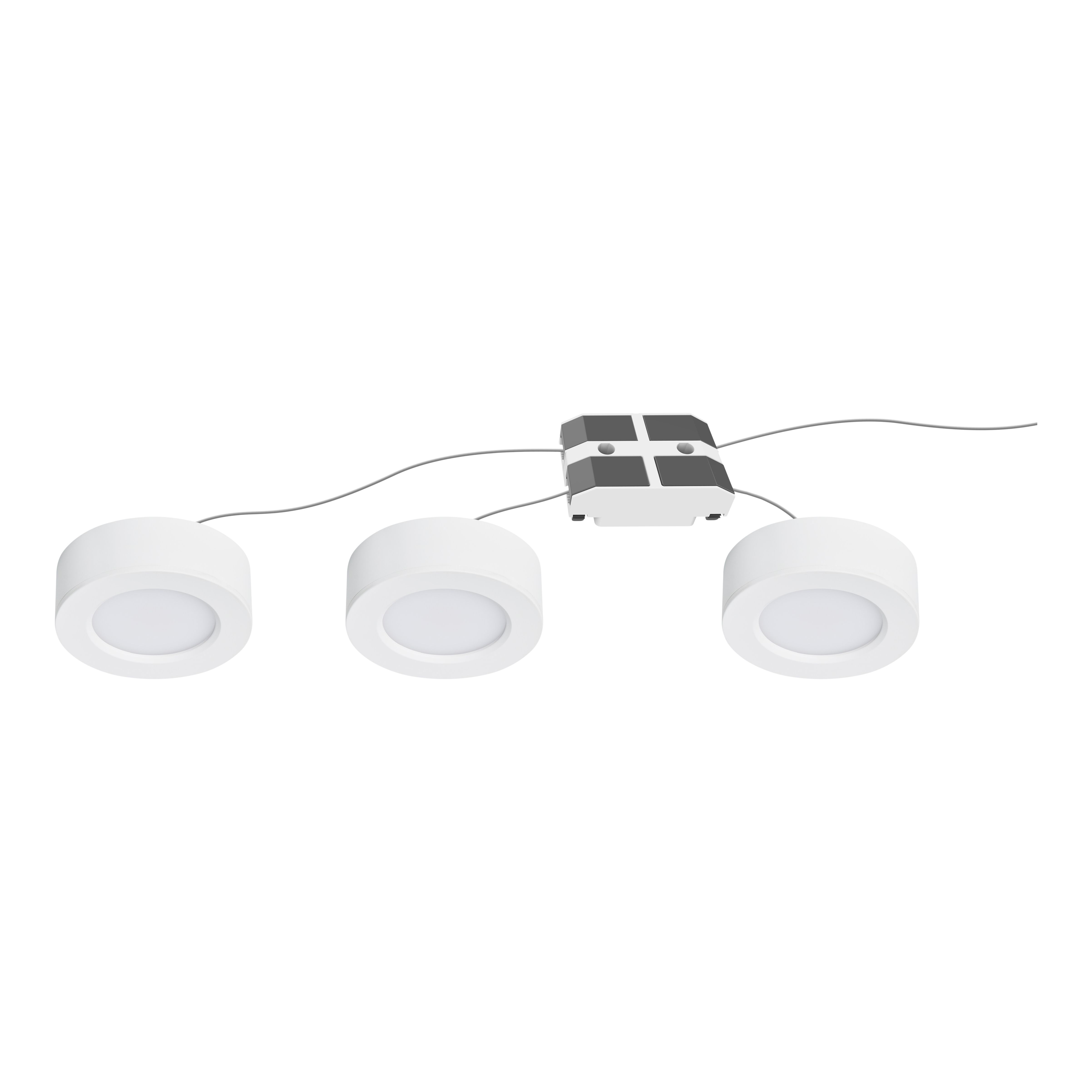 GoodHome Ledyard White Mains-powered LED Neutral white Cabinet ...