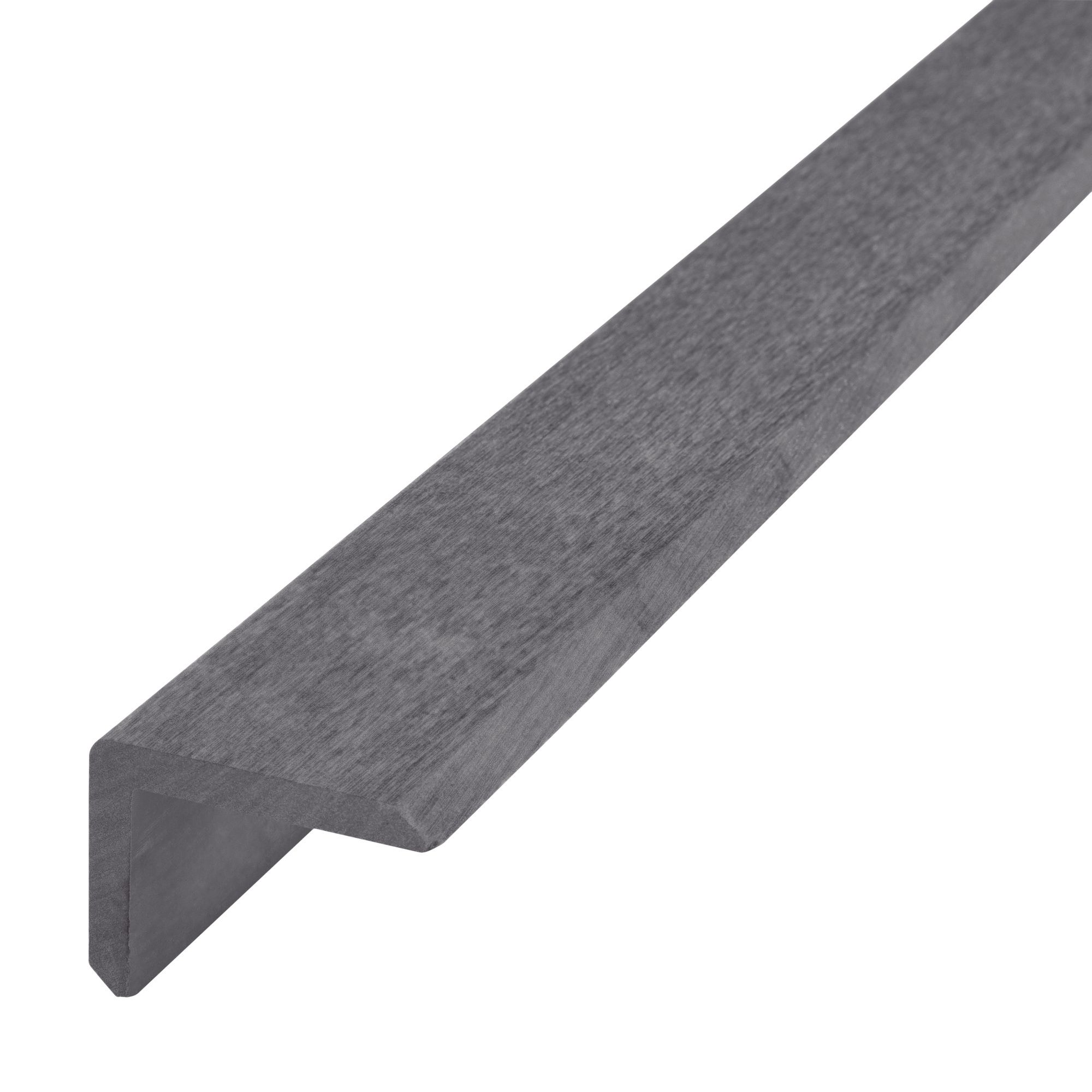 GoodHome Neva Solid Composite L-Shape Finishing profile Anthracite Grey ...