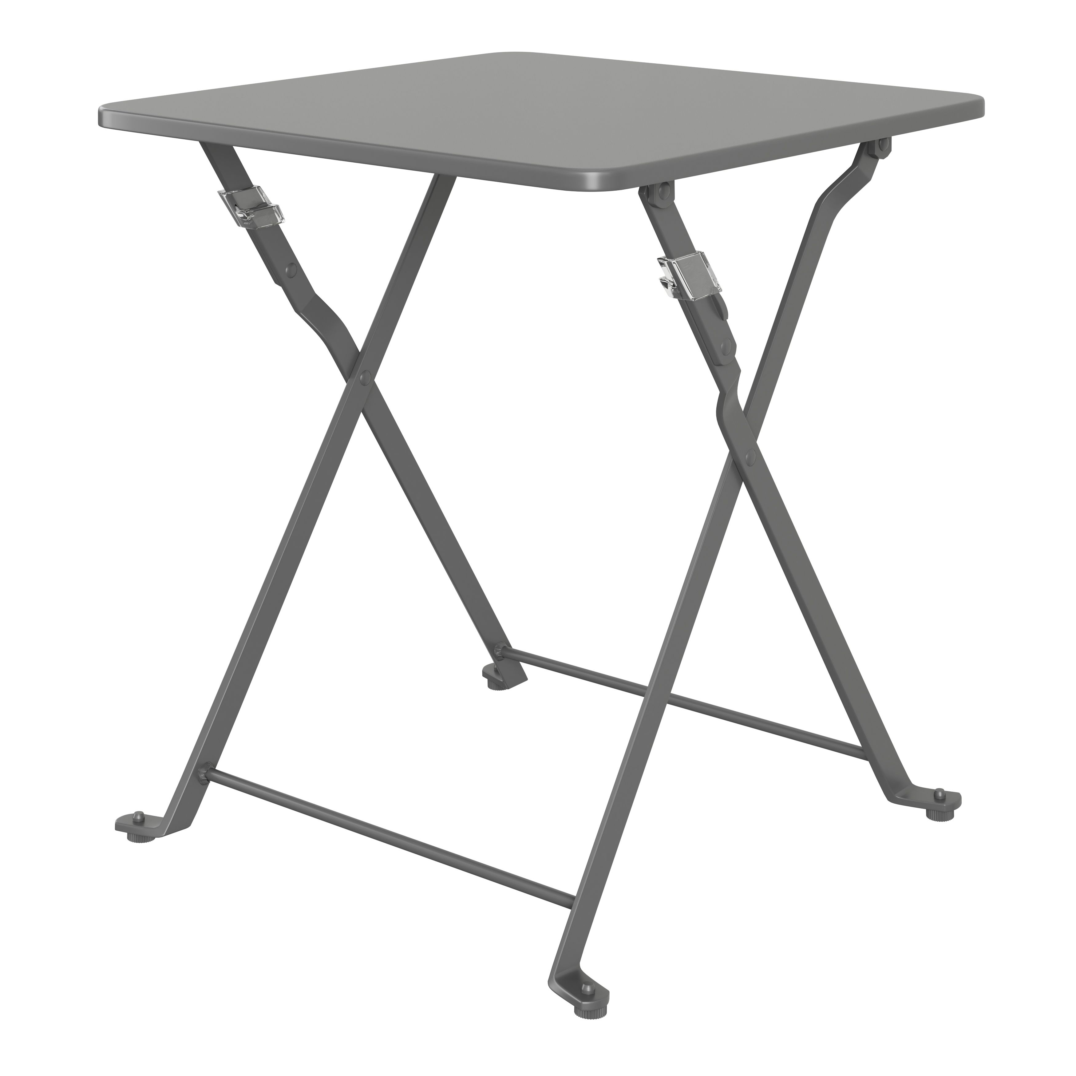 GoodHome Saba Steel grey Metal Foldable 2 seater Square Side table ...