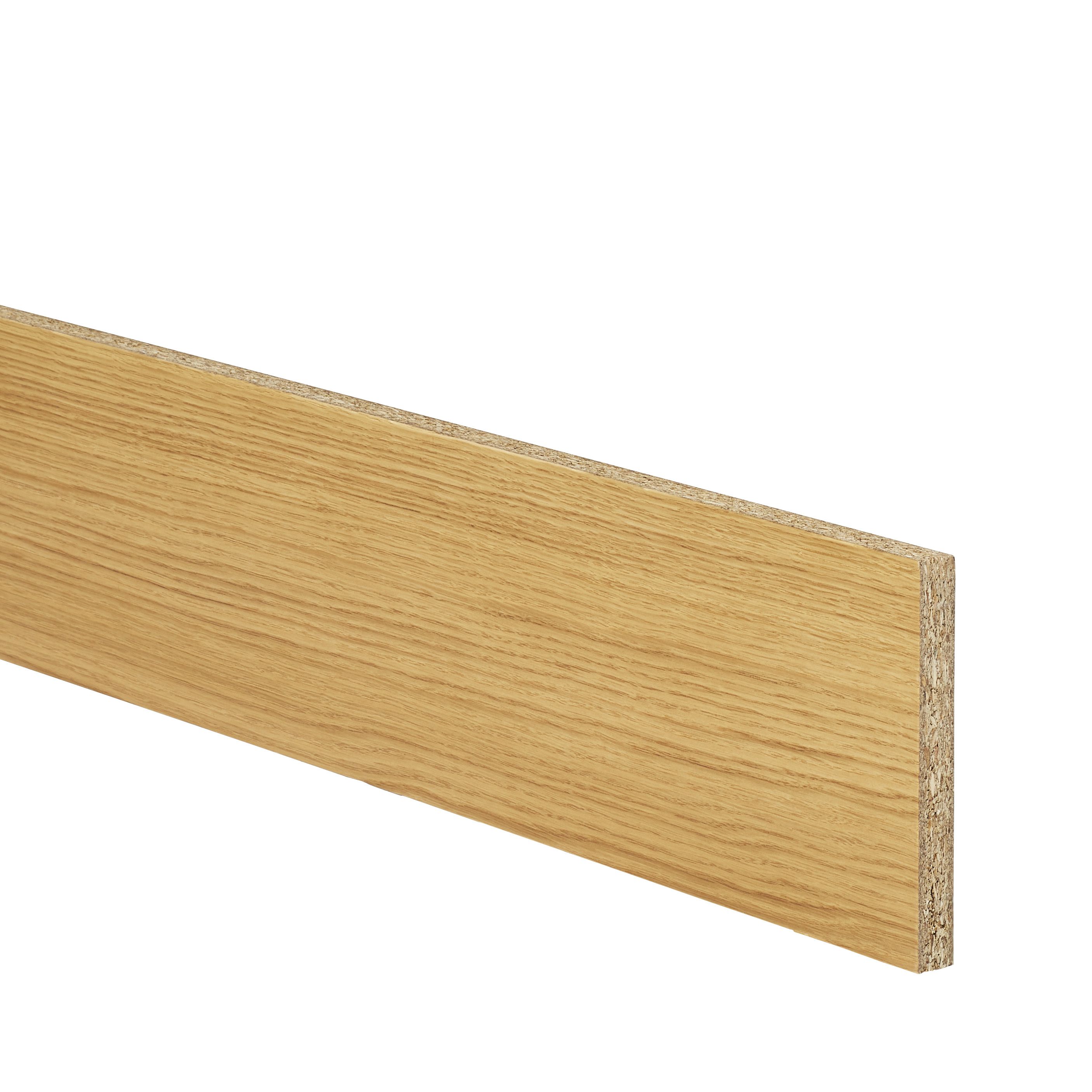GoodHome Verbena Natural Oak effect Square edge Plinth, (L)2400mm ...
