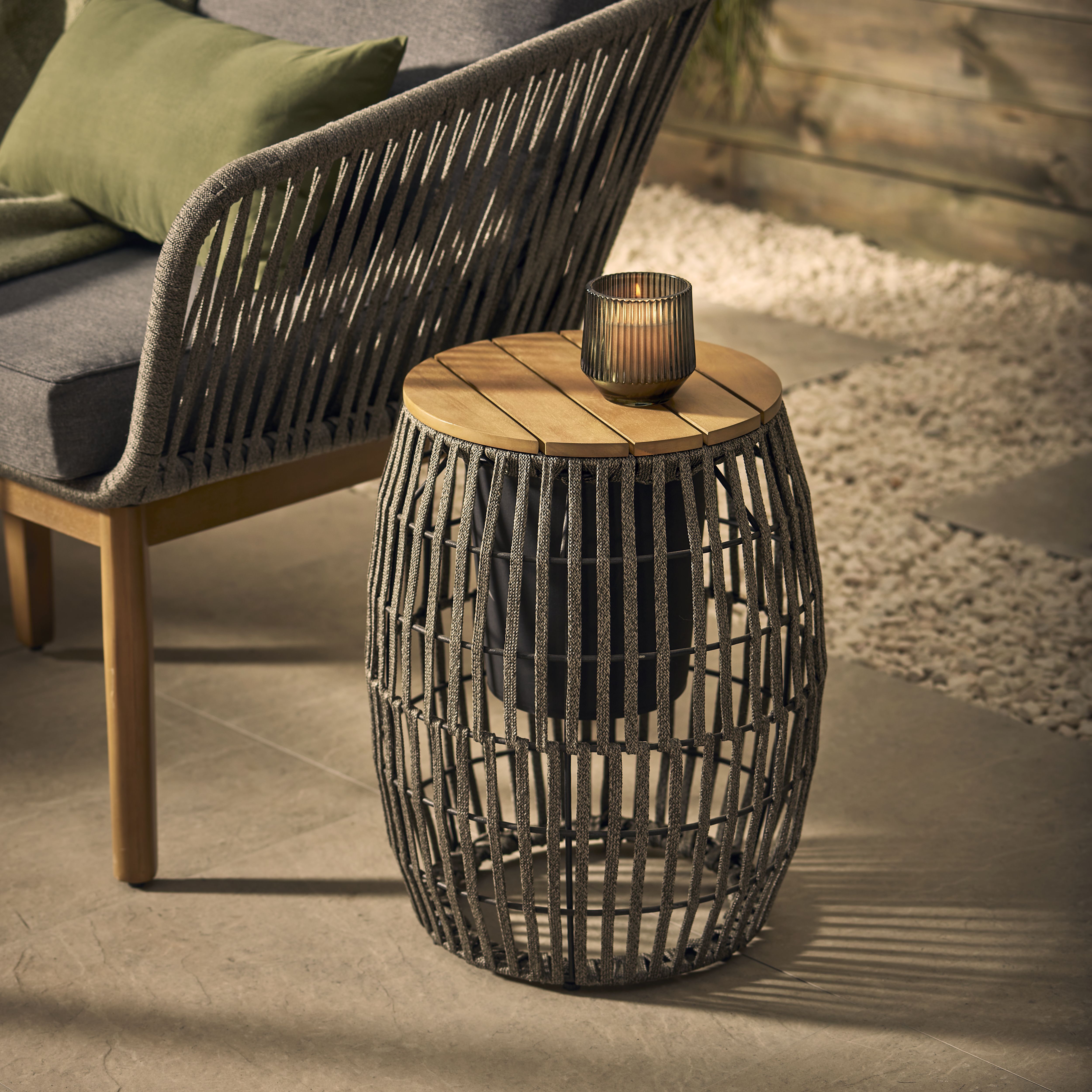 GoodHome Vitello Dark grey Round Side table