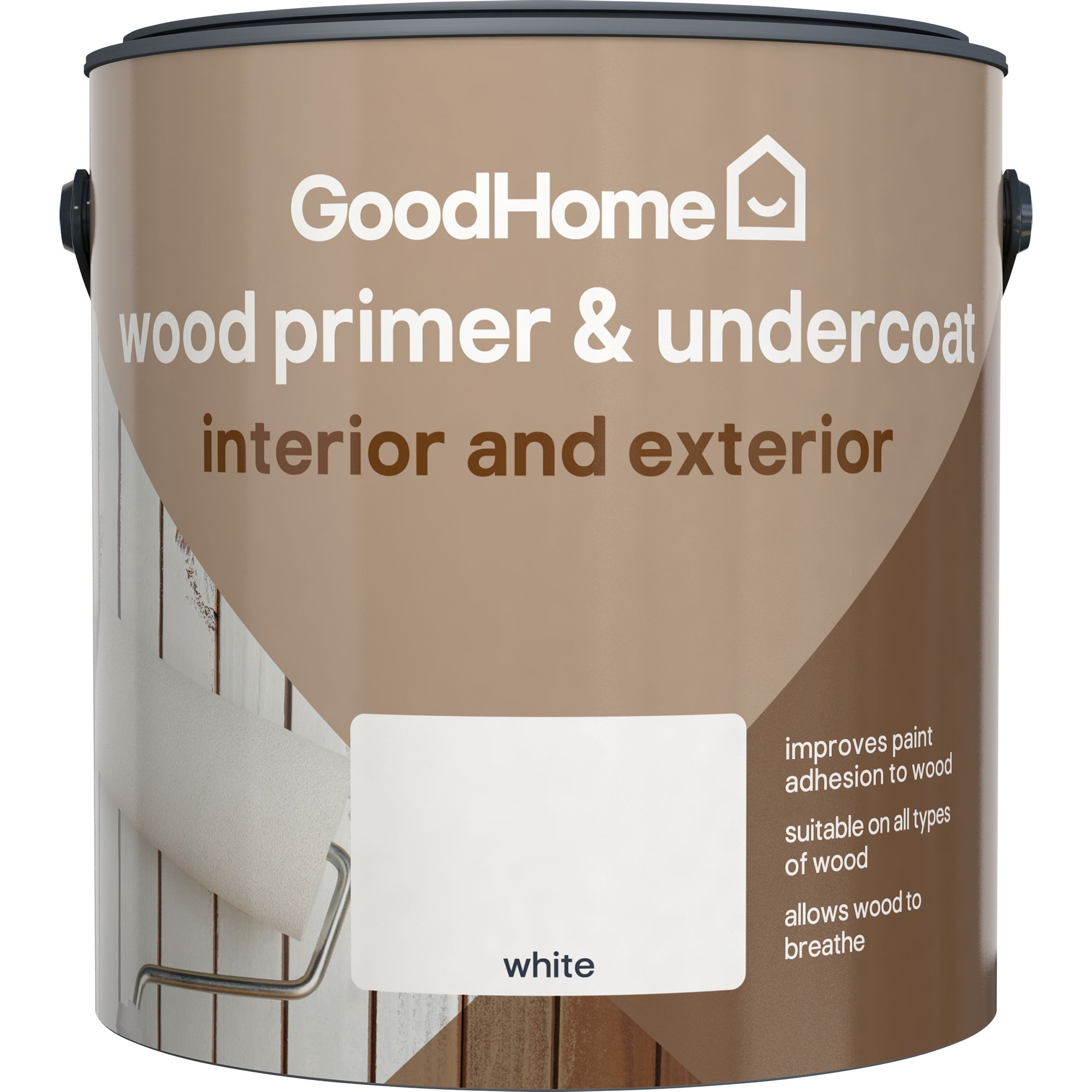 GoodHome White Multi-surface Wood Primer & undercoat, 2.5L