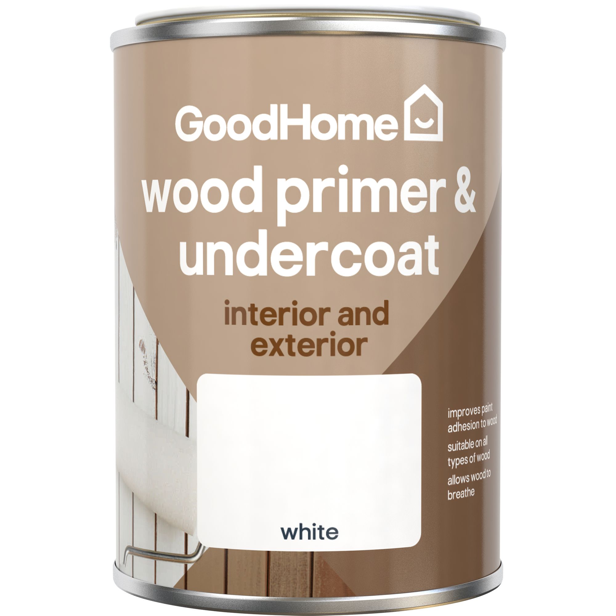 GoodHome White Multi-surface Wood Primer & undercoat, 250ml