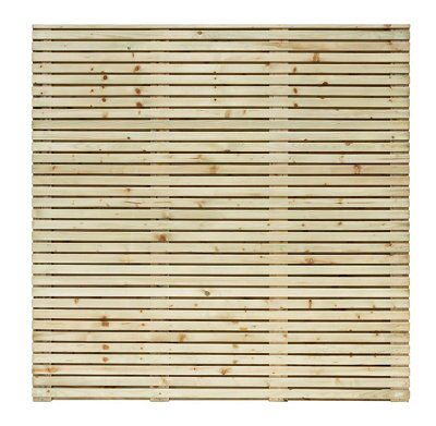 Grange Contemporary Horizontal slat Wooden Fence panel (W)1.79m (H)1 ...