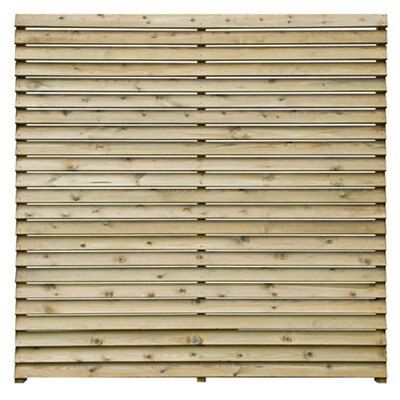 Grange Louvre Horizontal slanted slat Wooden Fence panel (W)1.8m (H)1 ...