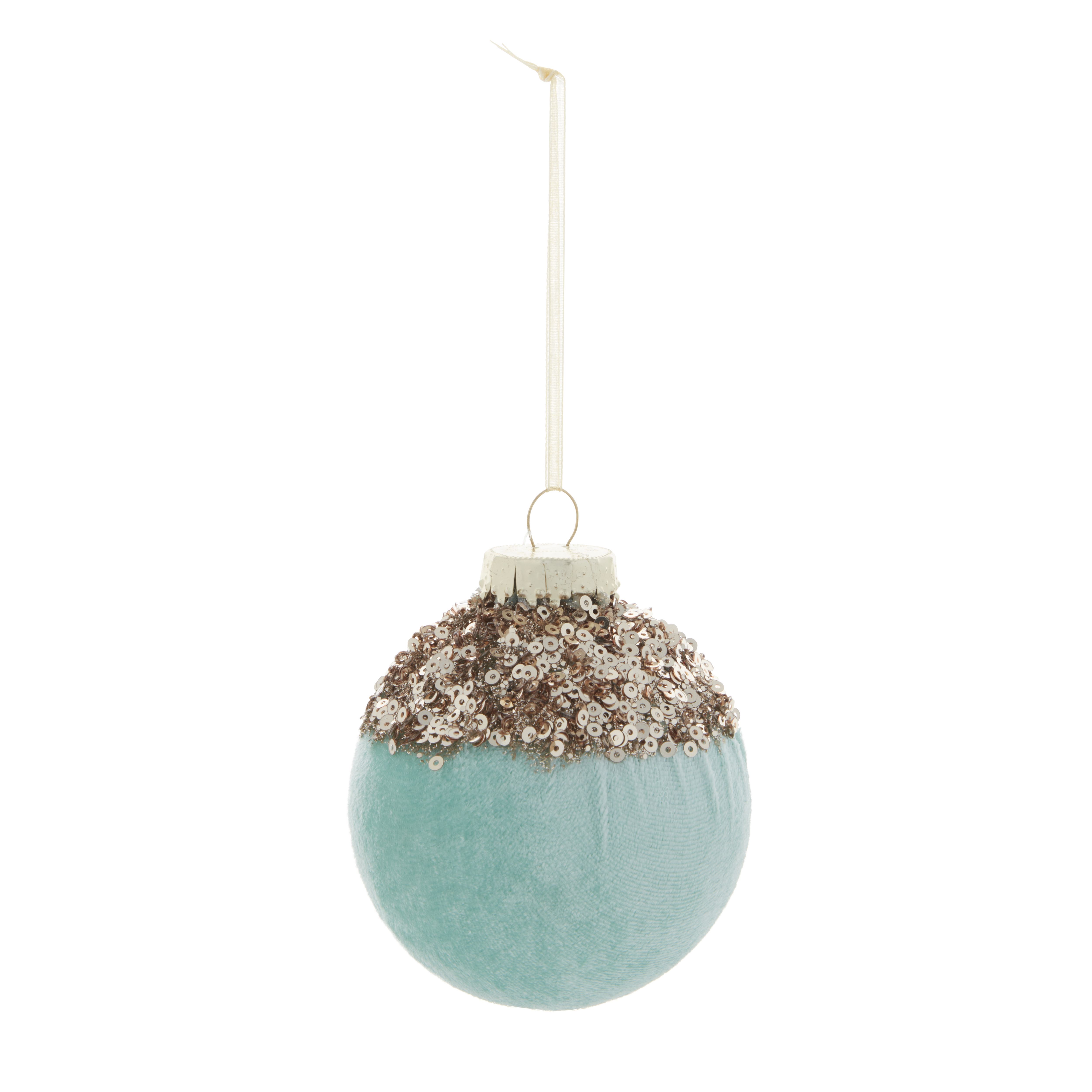 Green Plastic Sequin Top Bauble