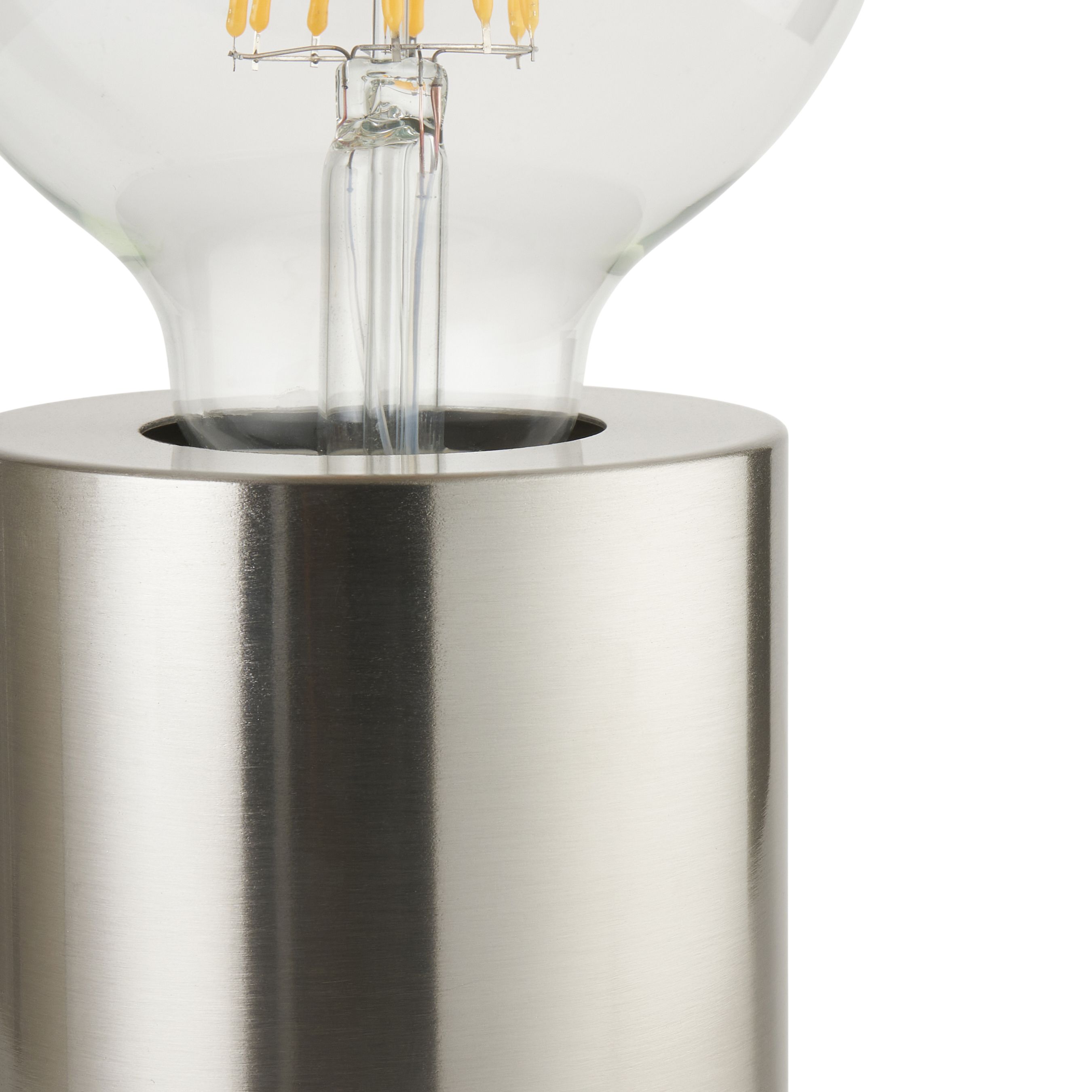 Harbour Studio Reno Cylinder Brushed Chrome effect Table lamp base