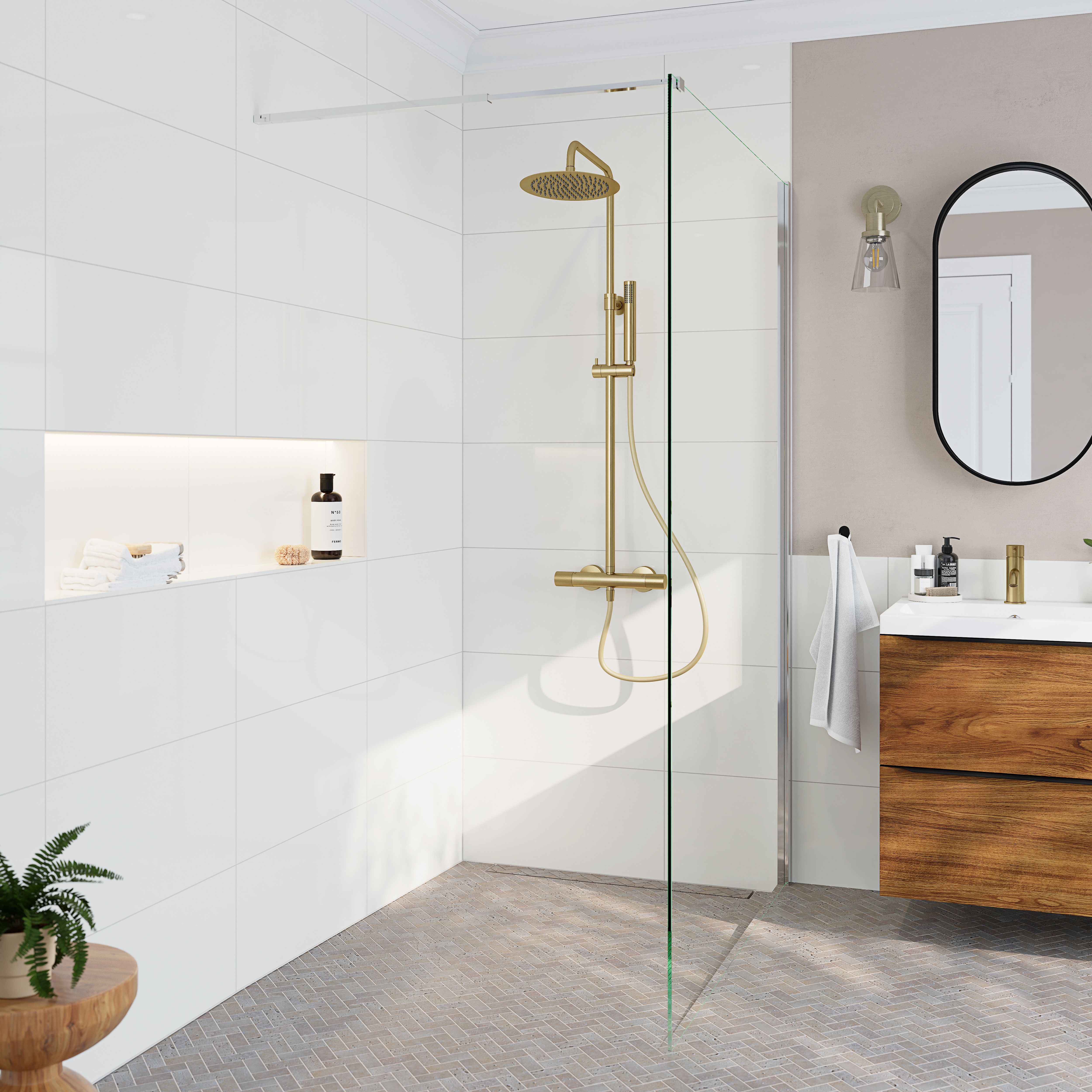 Hopi White Satin Ceramic Indoor Wall tile, Pack of 7, (L)598mm (W)298mm ...