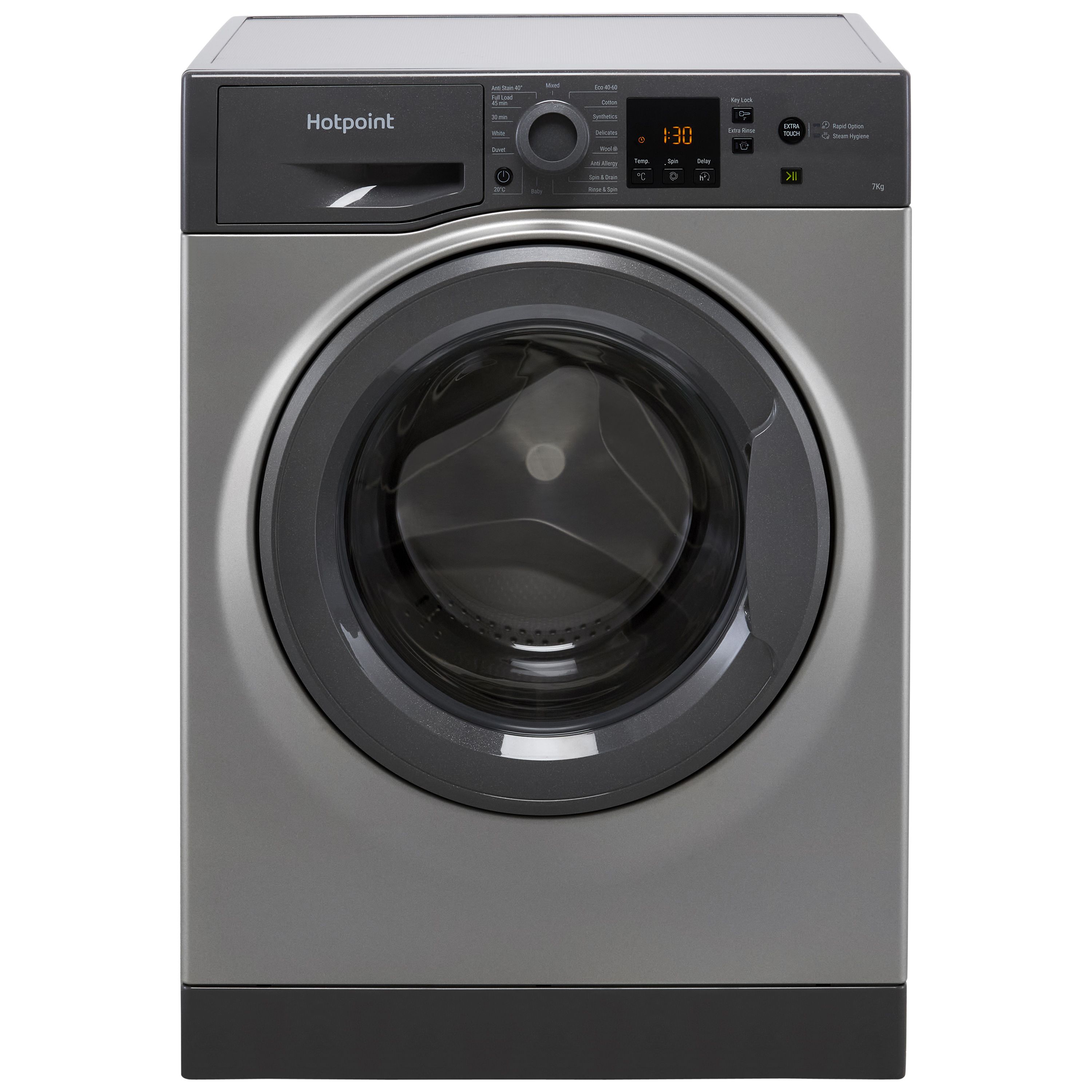 Hotpoint NSWM743UGGUKN_GH 7kg Freestanding 1400rpm Washing machine ...