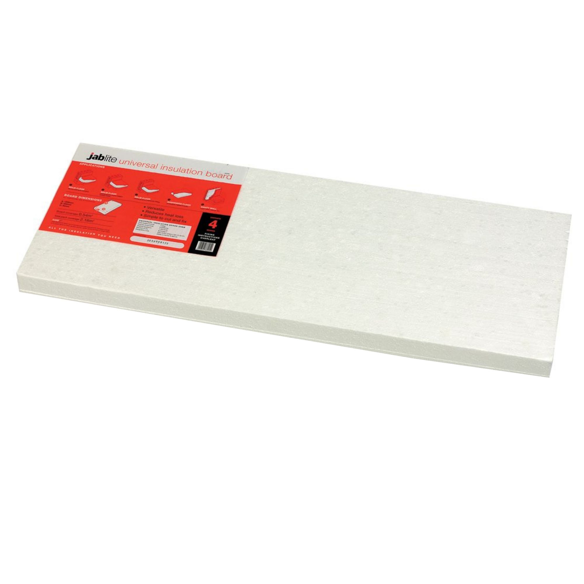 Jablite Polystyrene Insulation board (L)1.2m (W)0.45m (T)25mm | Tradepoint