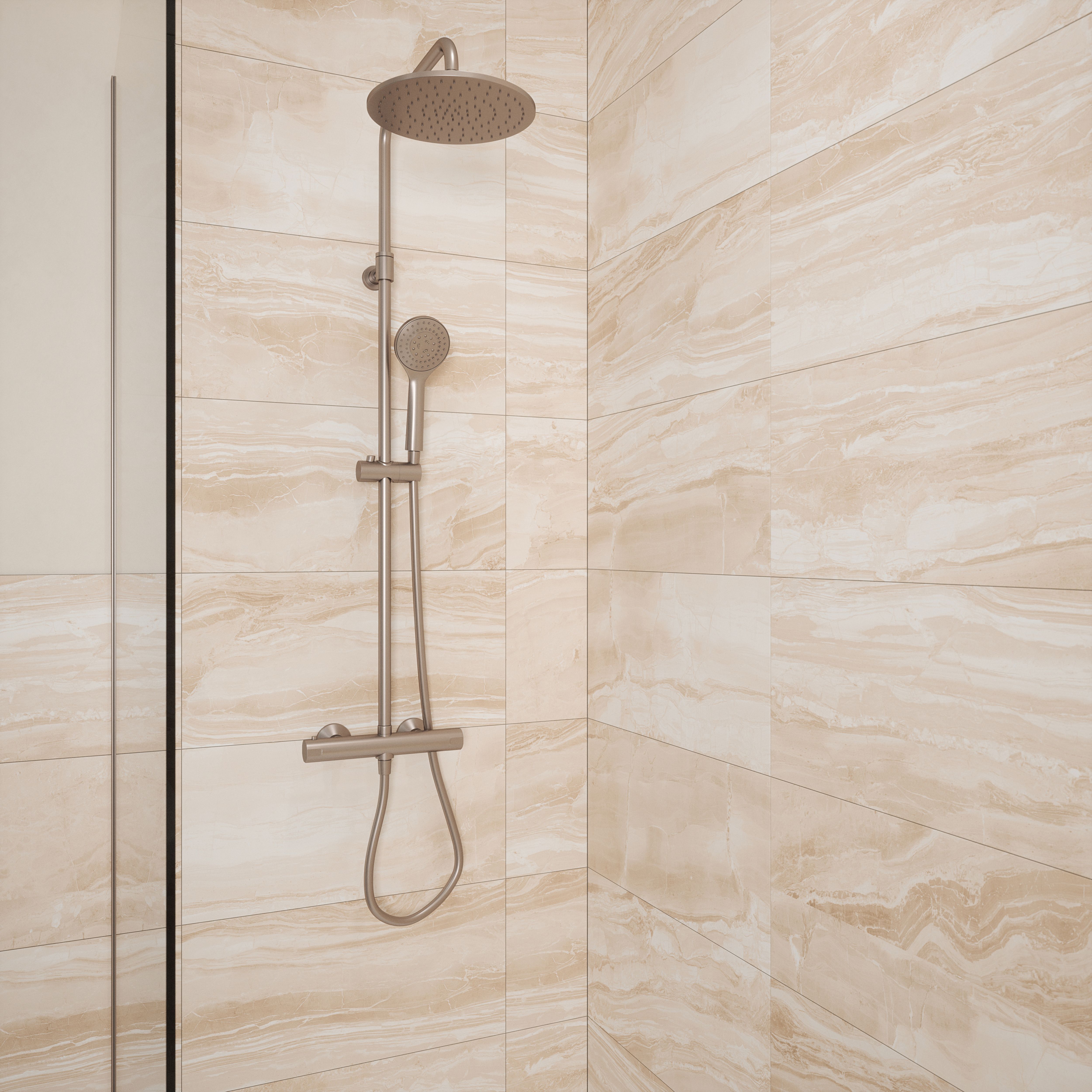 Johnson Tiles Orkney Beige Matt Stone effect Ceramic Indoor Wall ...