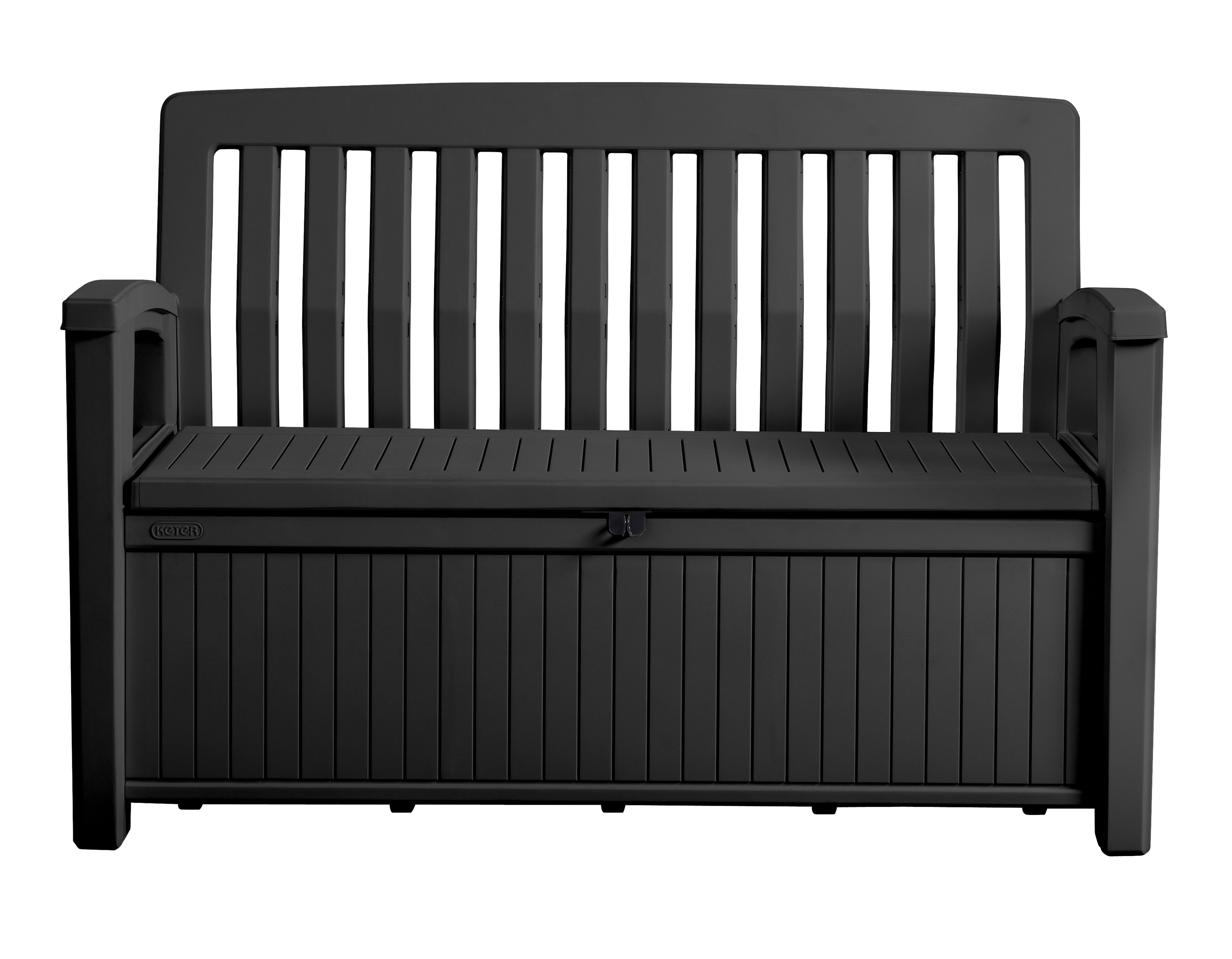 Keter Patio Graphite 227L Garden storage bench box 890mm 1327mm Tradepoint