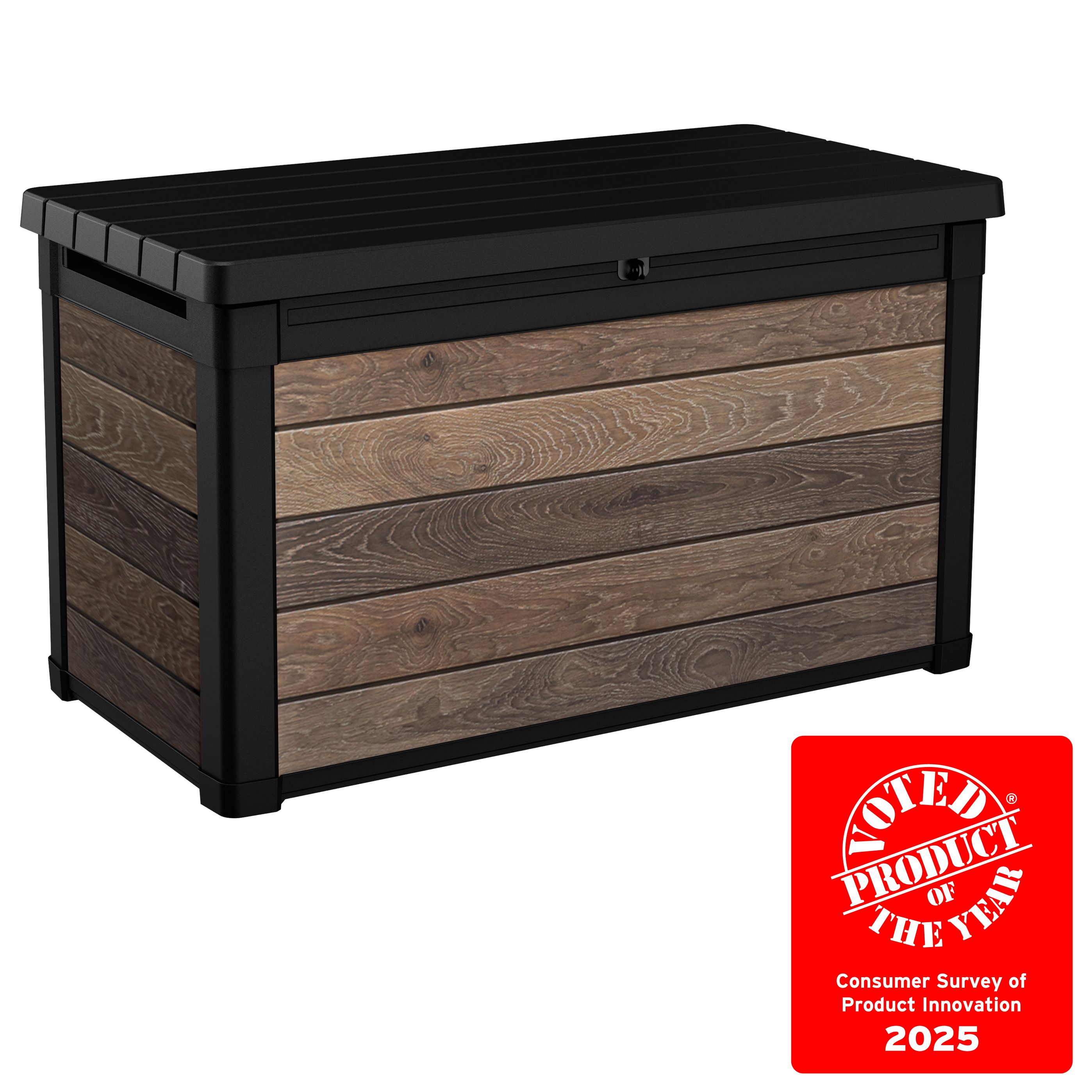 Keter Signature Decocoat Walnut 380L Garden storage box (H)706mm (W)1229mm