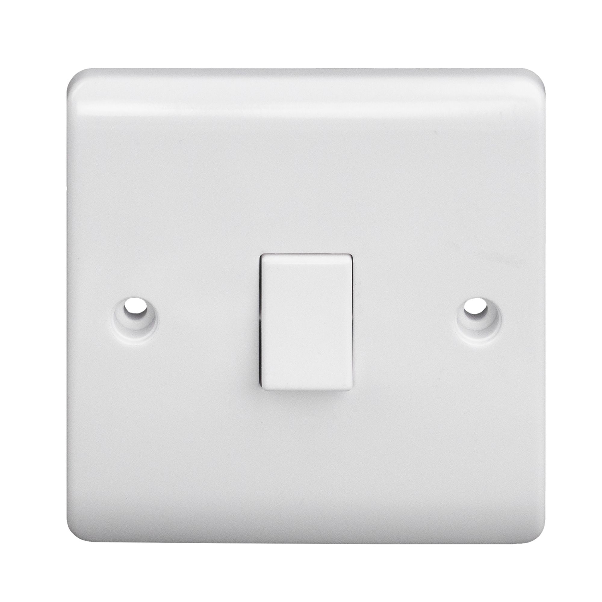 LAP White 10A 1 way 1 gang Raised slim Light Switch