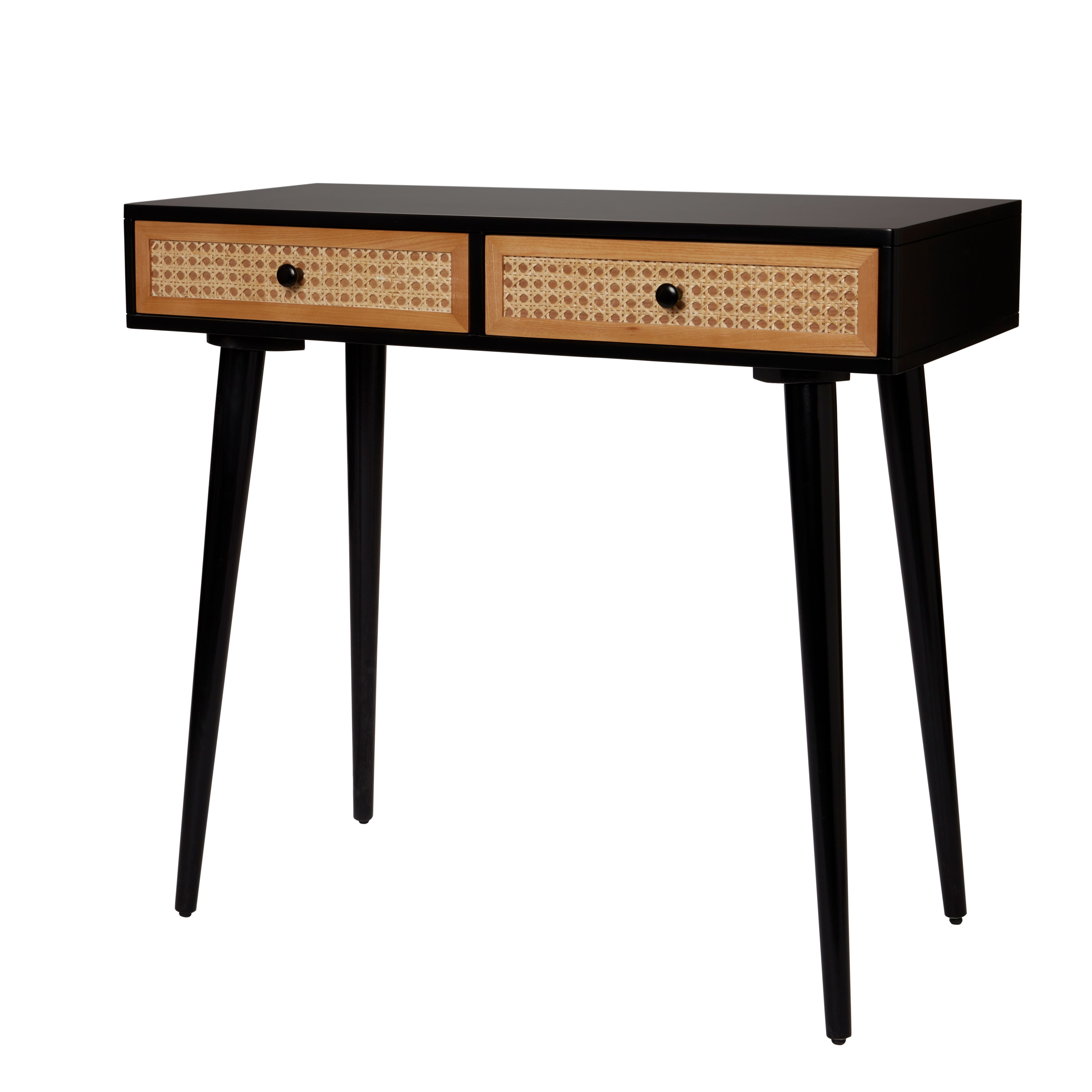 Black rattan table store