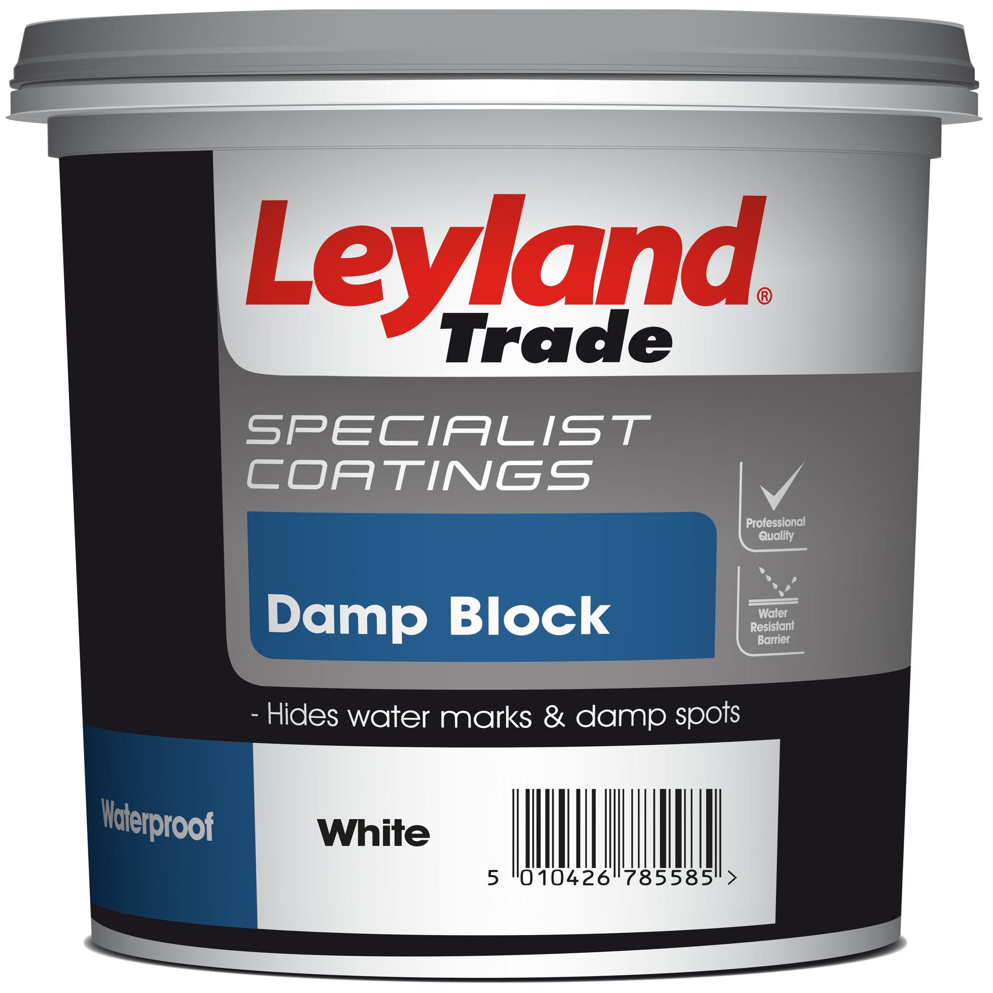 Leyland Trade Specialist coatings White Damp block paint, 0.75L ...