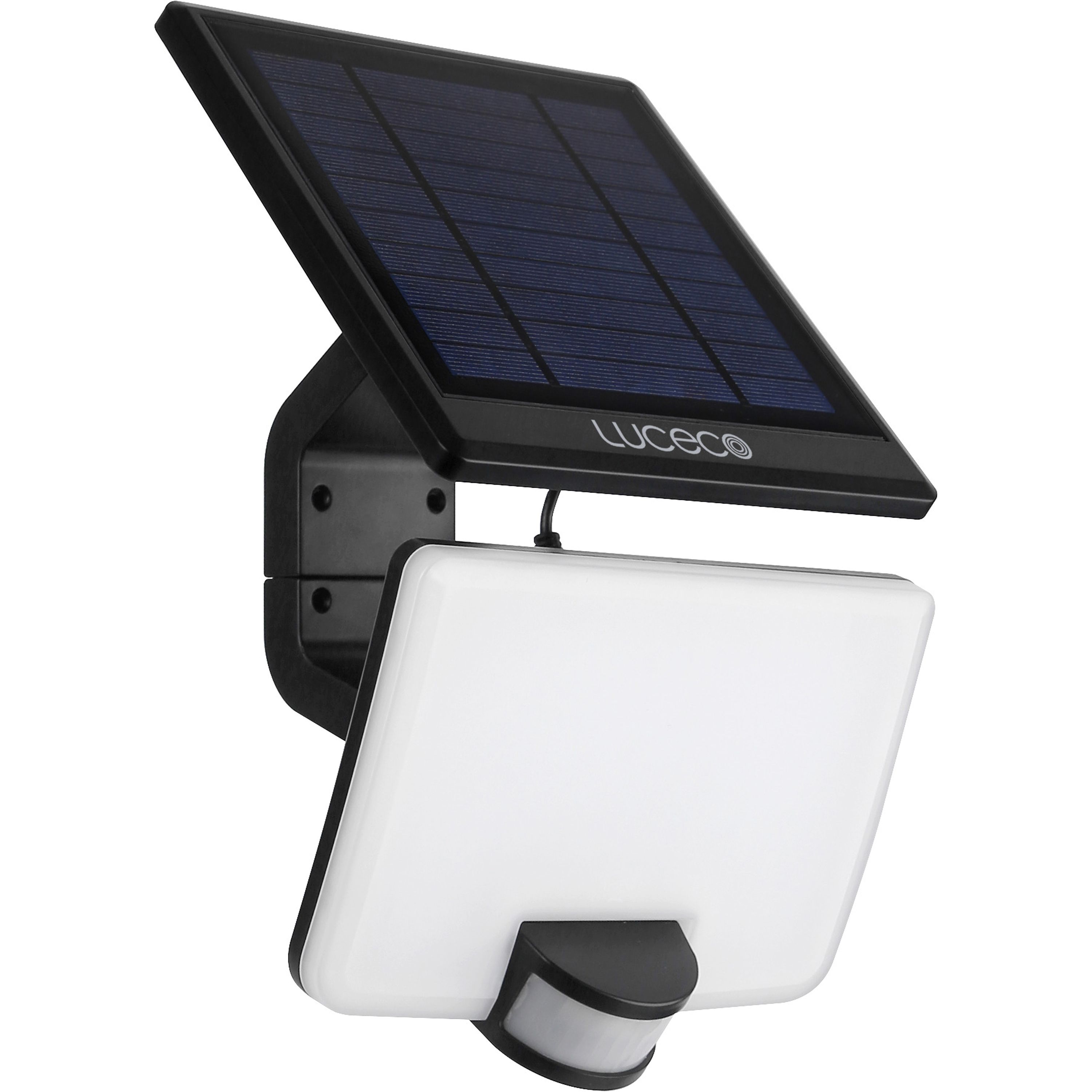 Luceco Adjustable Black Solar-powered Integrated LED PIR With motion ...