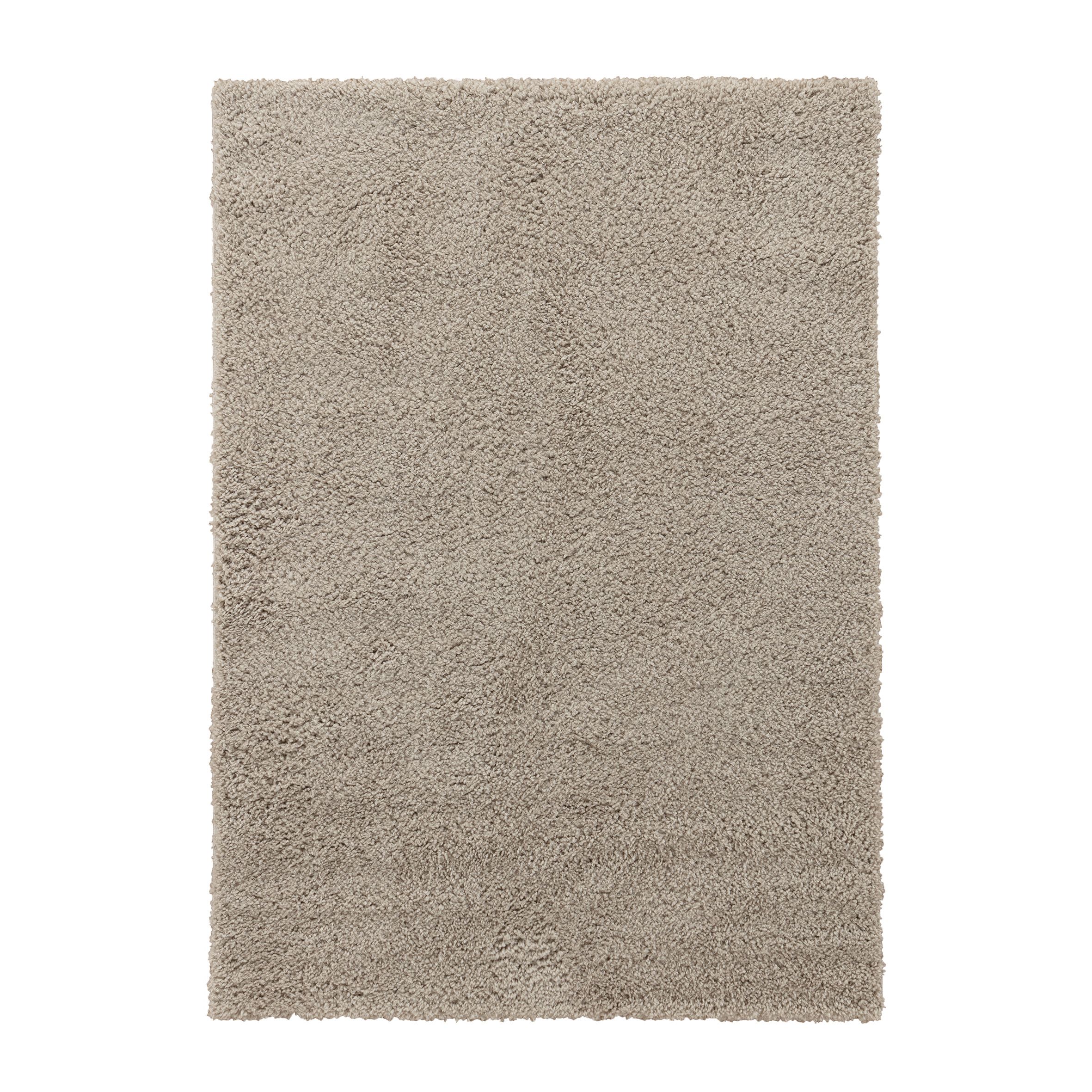 Luxury Shaggy Natural Plain Medium Rug, (L)150cm x (W)100cm
