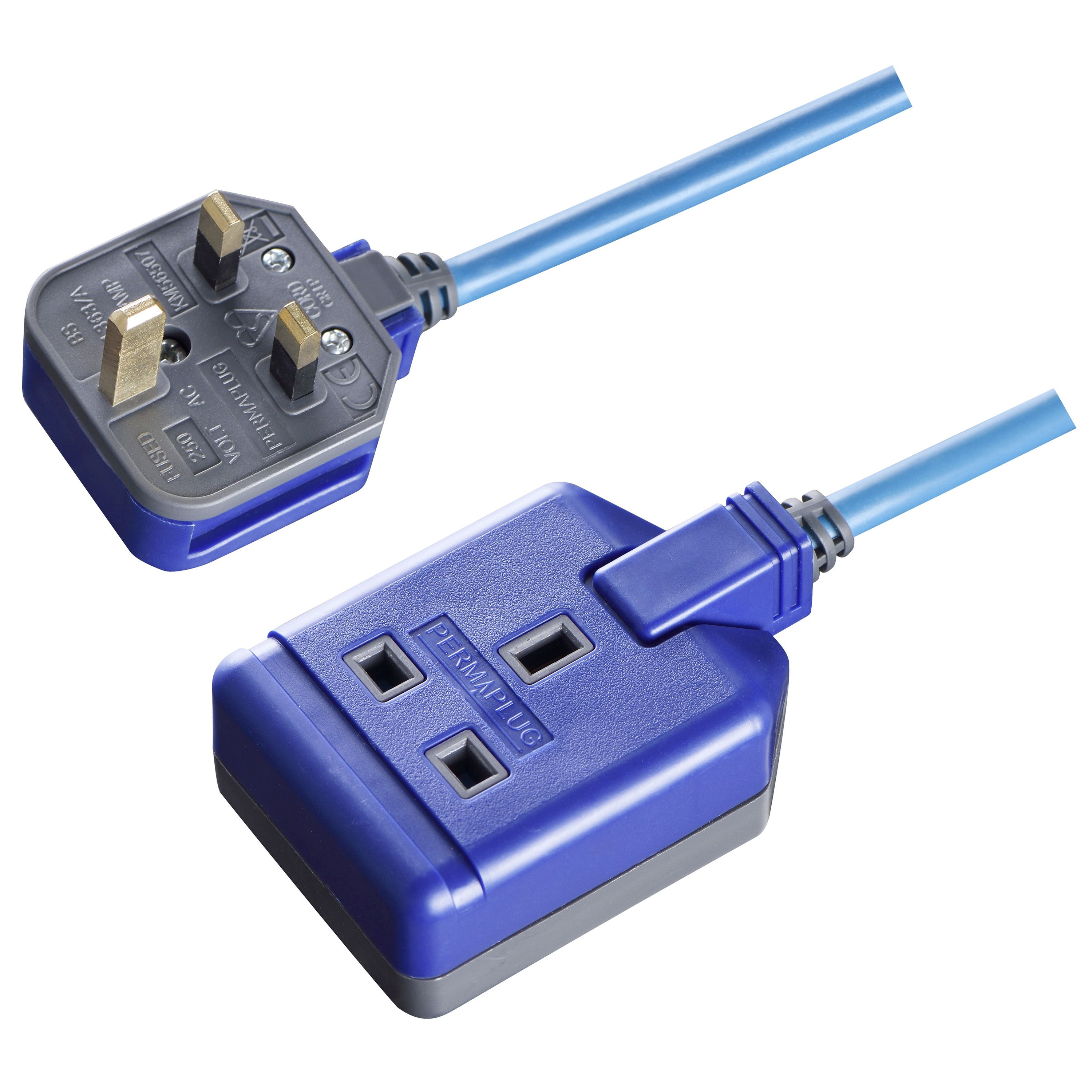 Masterplug EXS13110/WP-MS 1 socket 13A Blue Extension lead, 10m