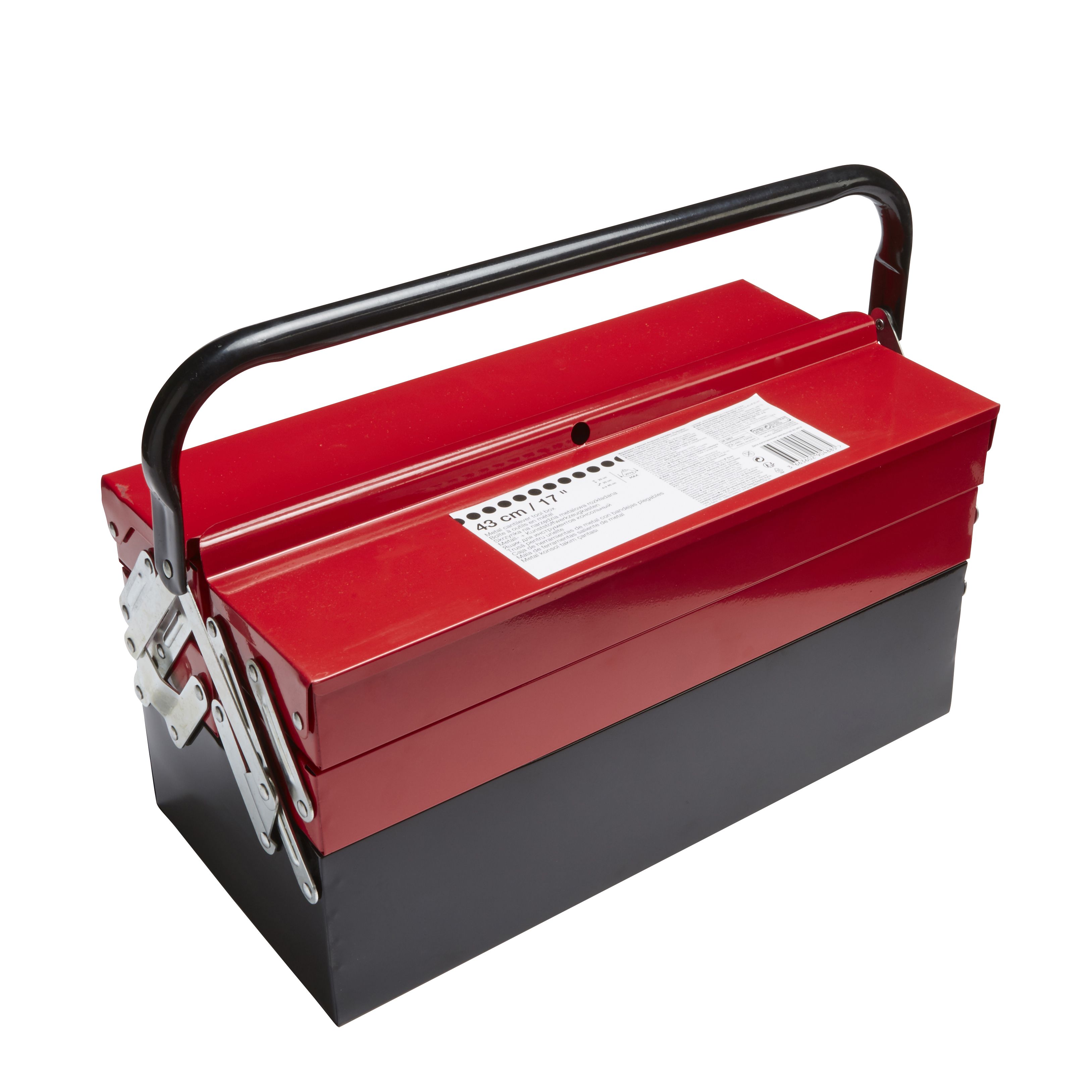 Metal 5 compartment Toolbox (L)430mm (H)225mm