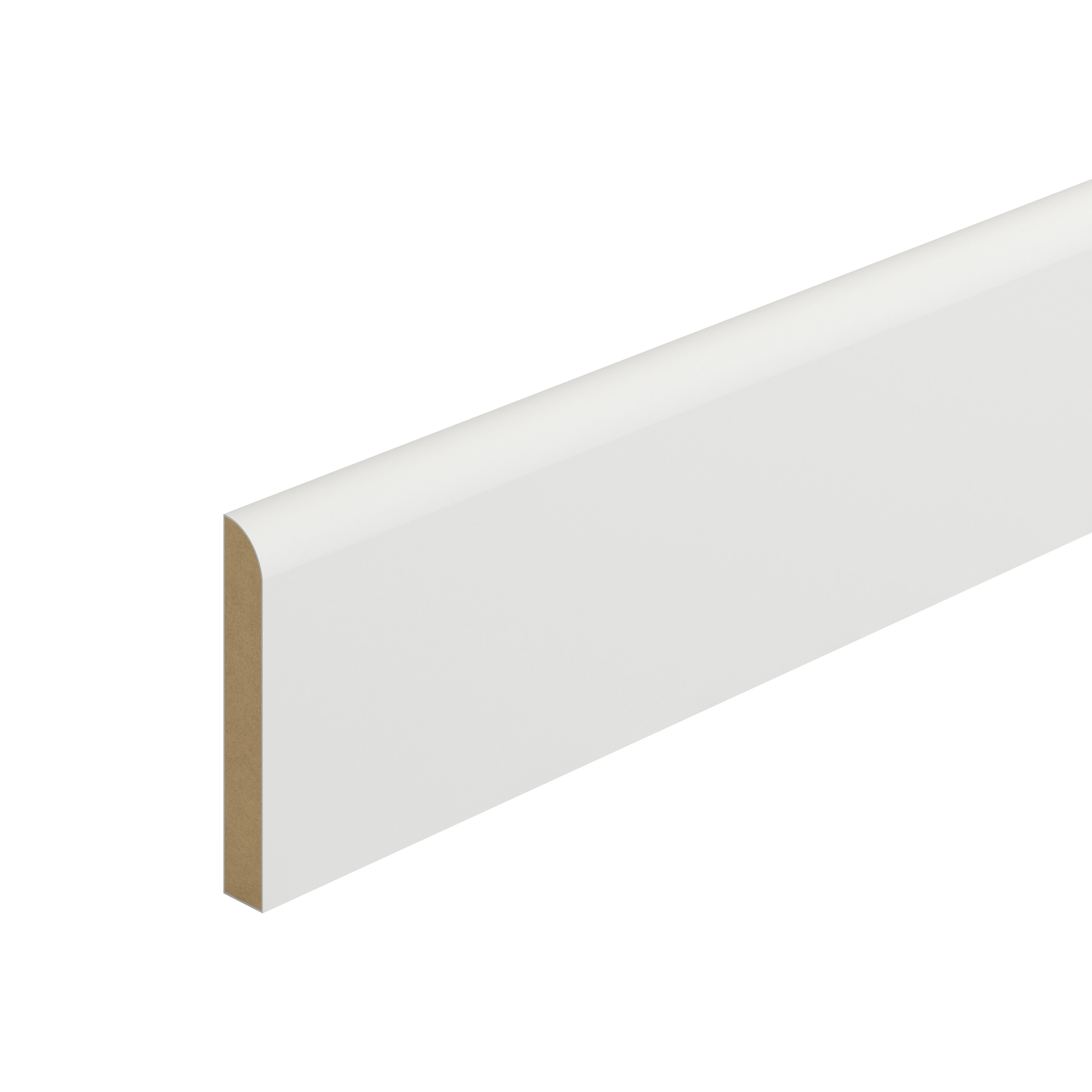 Metsä Wood Primed White MDF Round Skirting board (L)2.4m (W)94mm (T)14 ...
