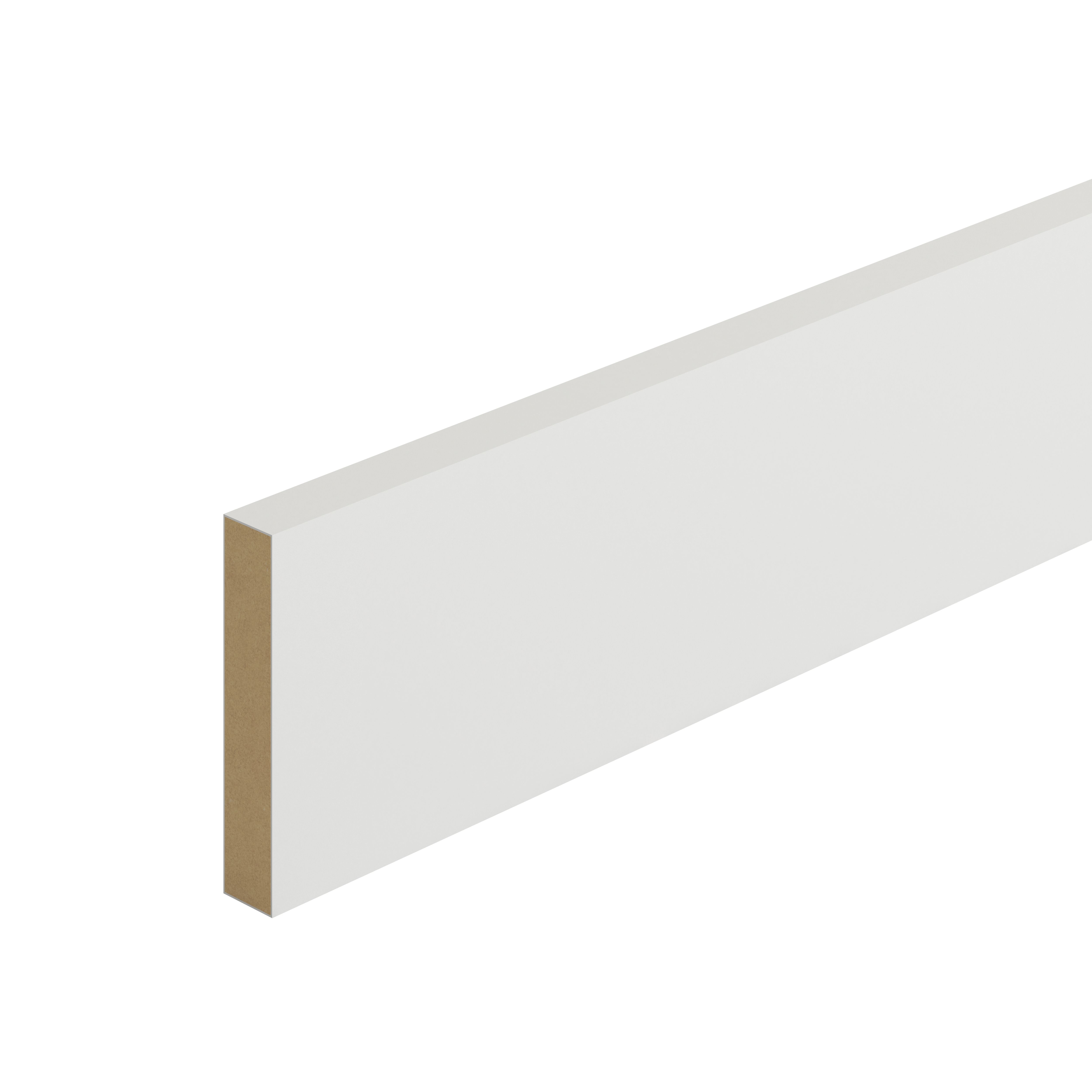 Metsä Wood Primed White MDF Square Skirting board (L)2.4m (W)94mm (T ...