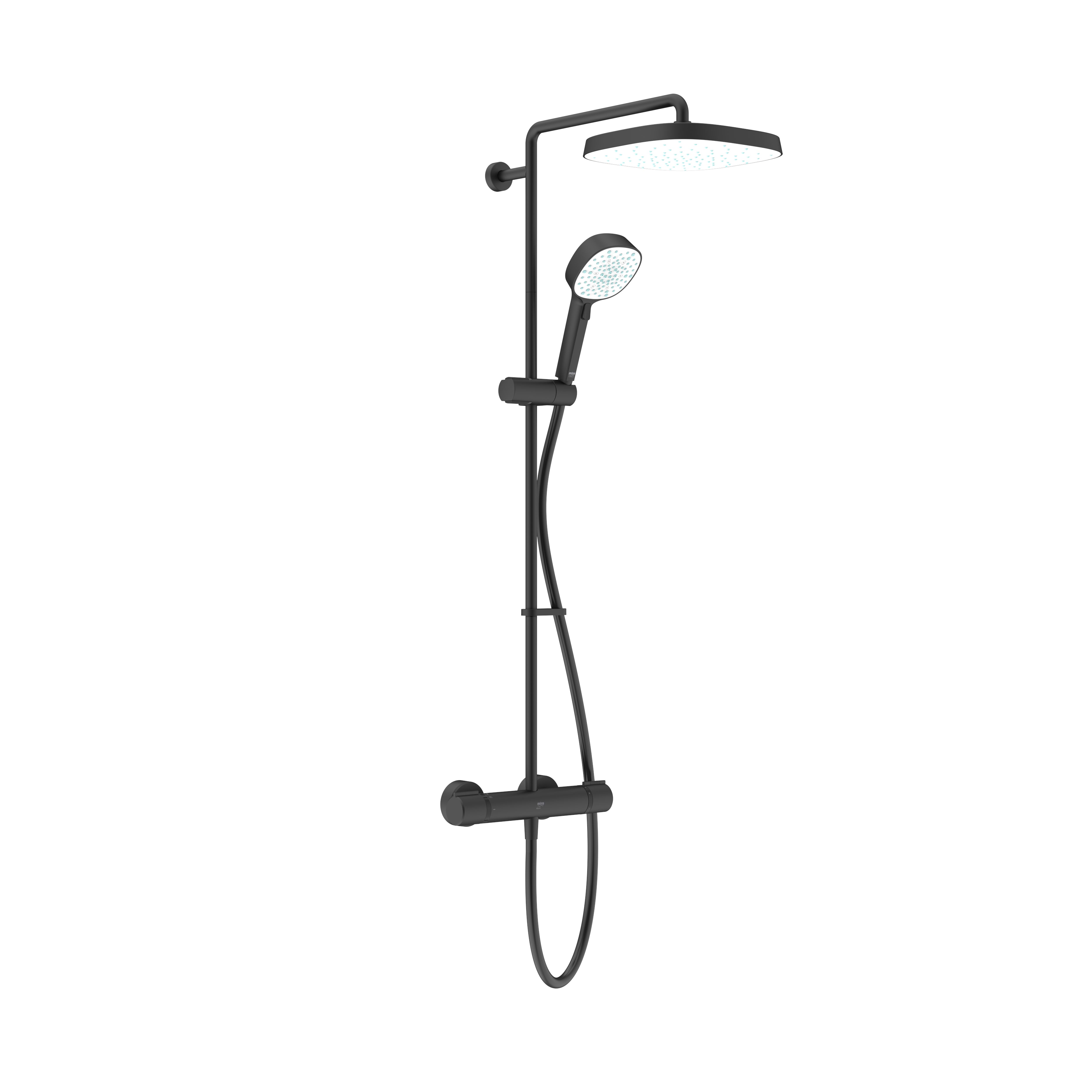 Mira Atom Matt Black Dual H/P combi mixer Shower with 2 heads & 1.25m ...