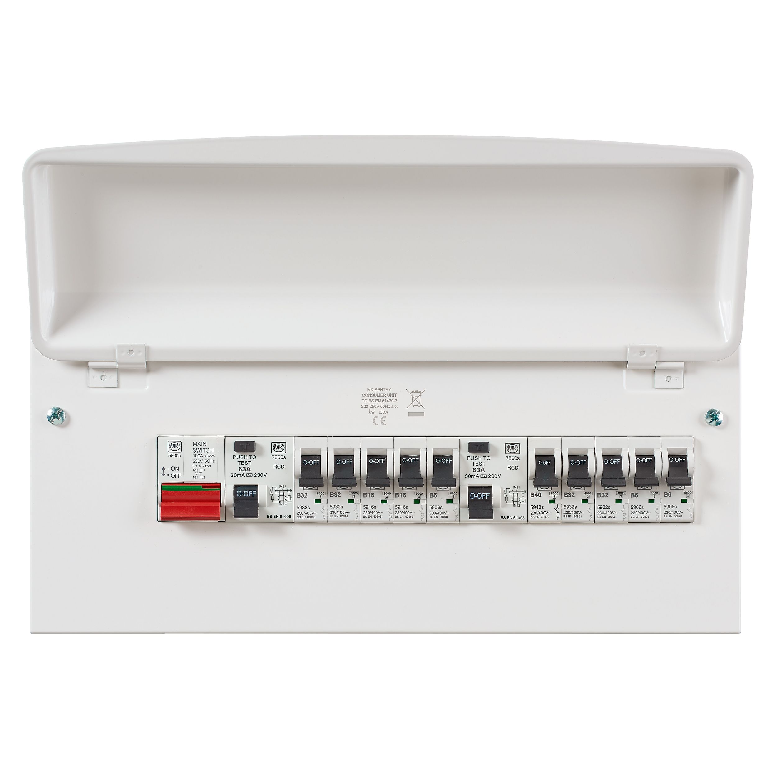 MK 100A 16-way Split load Consumer unit