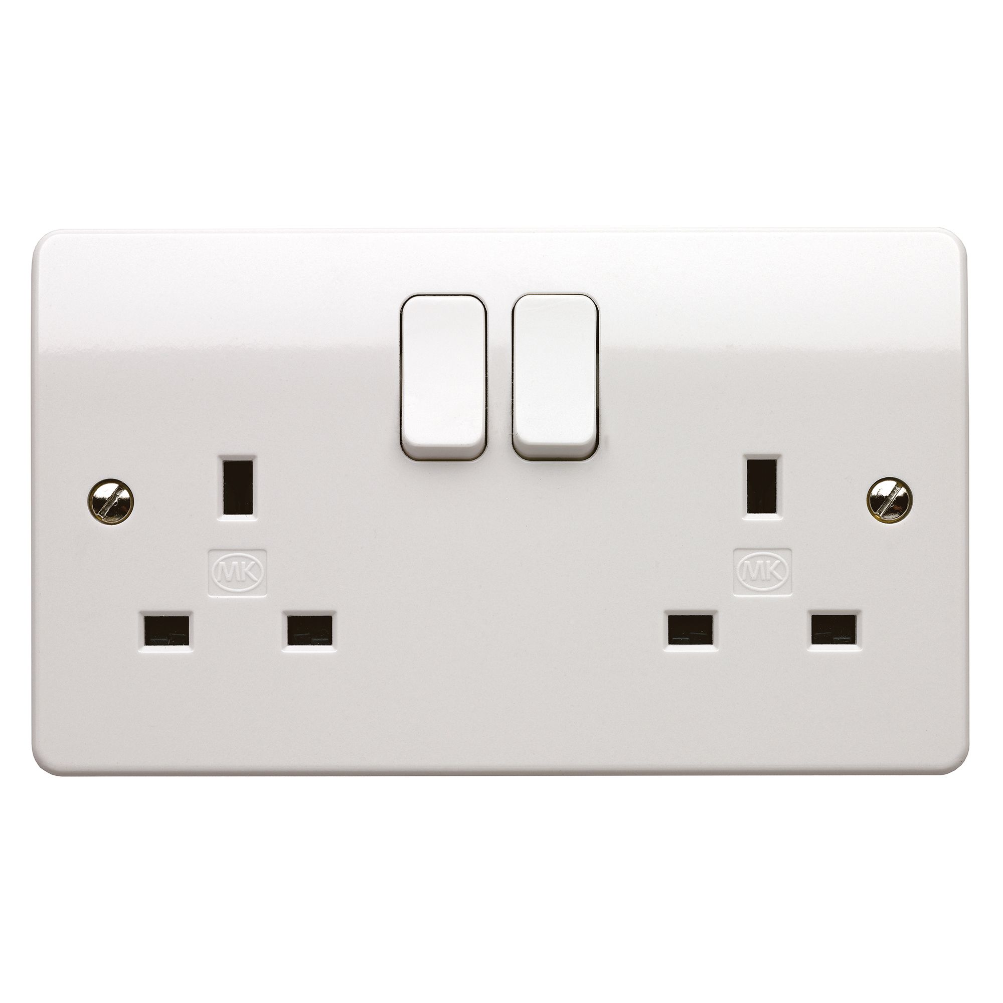 MK White Double 13A Socket | Tradepoint