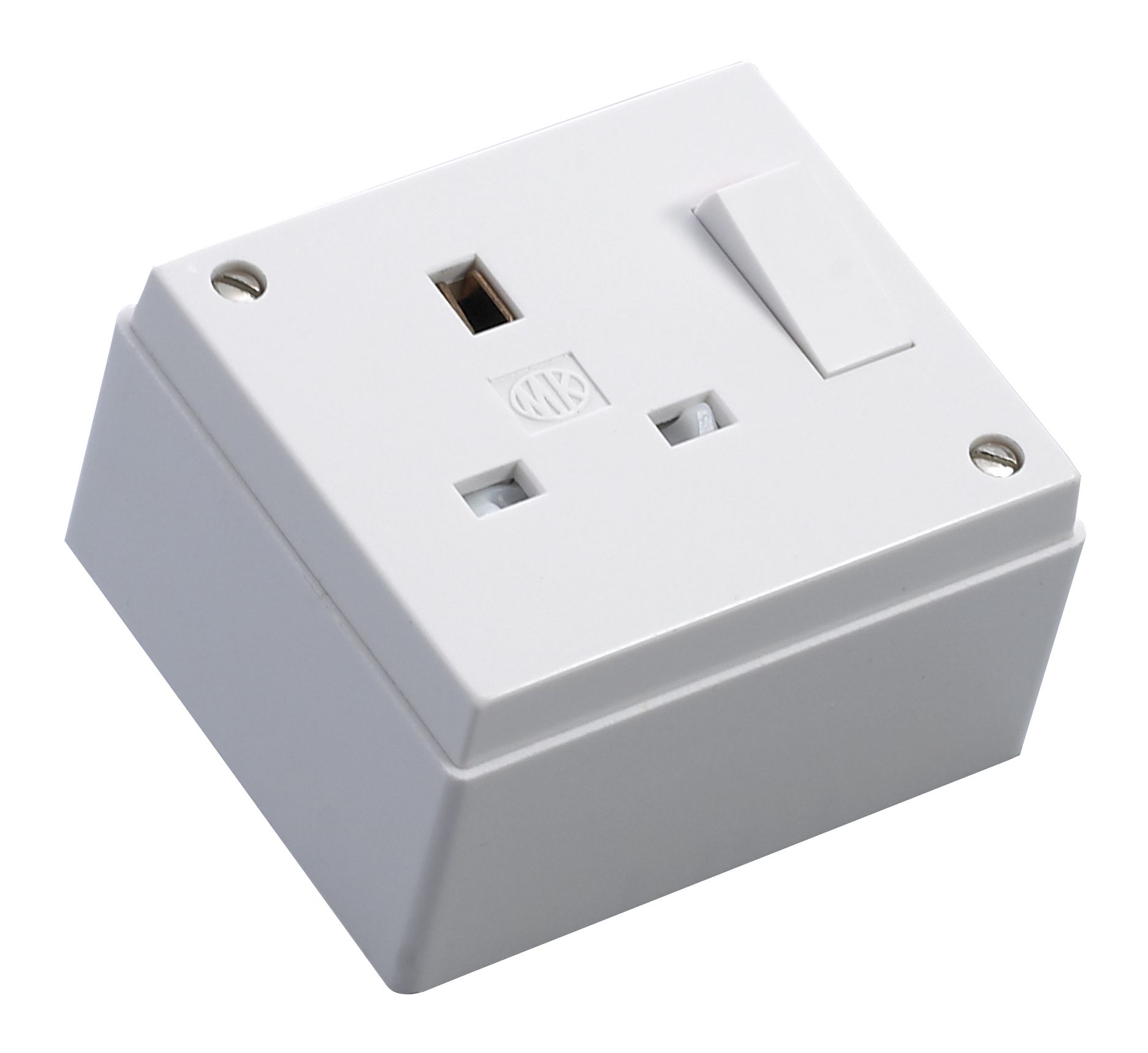 MK White Single 13A Socket