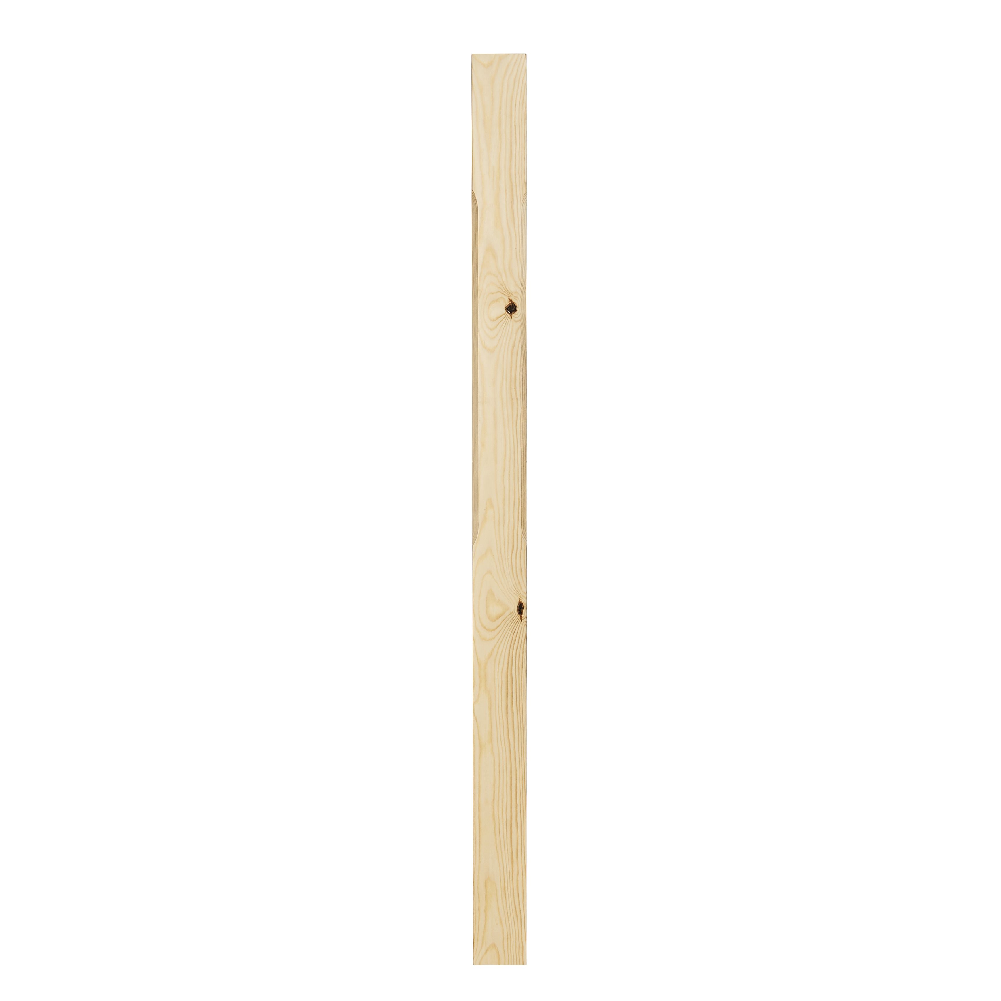 Natural Pine Stop chamfer half newel post (H)1500mm (W)82mm | Tradepoint