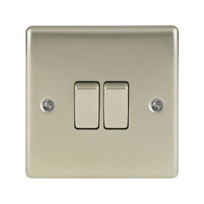 Nexus Nickel 10A 2 way Light Switch, Pack of 5