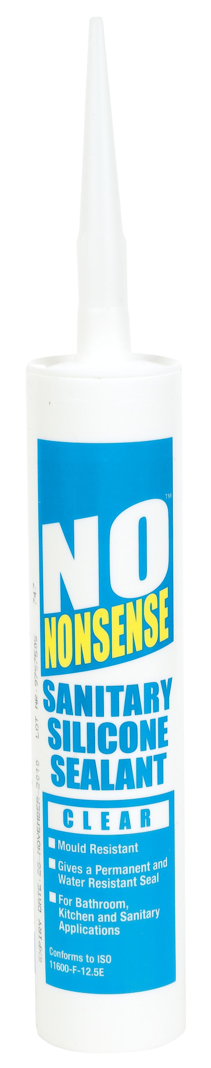 No Nonsense Clear Silicone-based Sanitary sealant, 310ml | Tradepoint